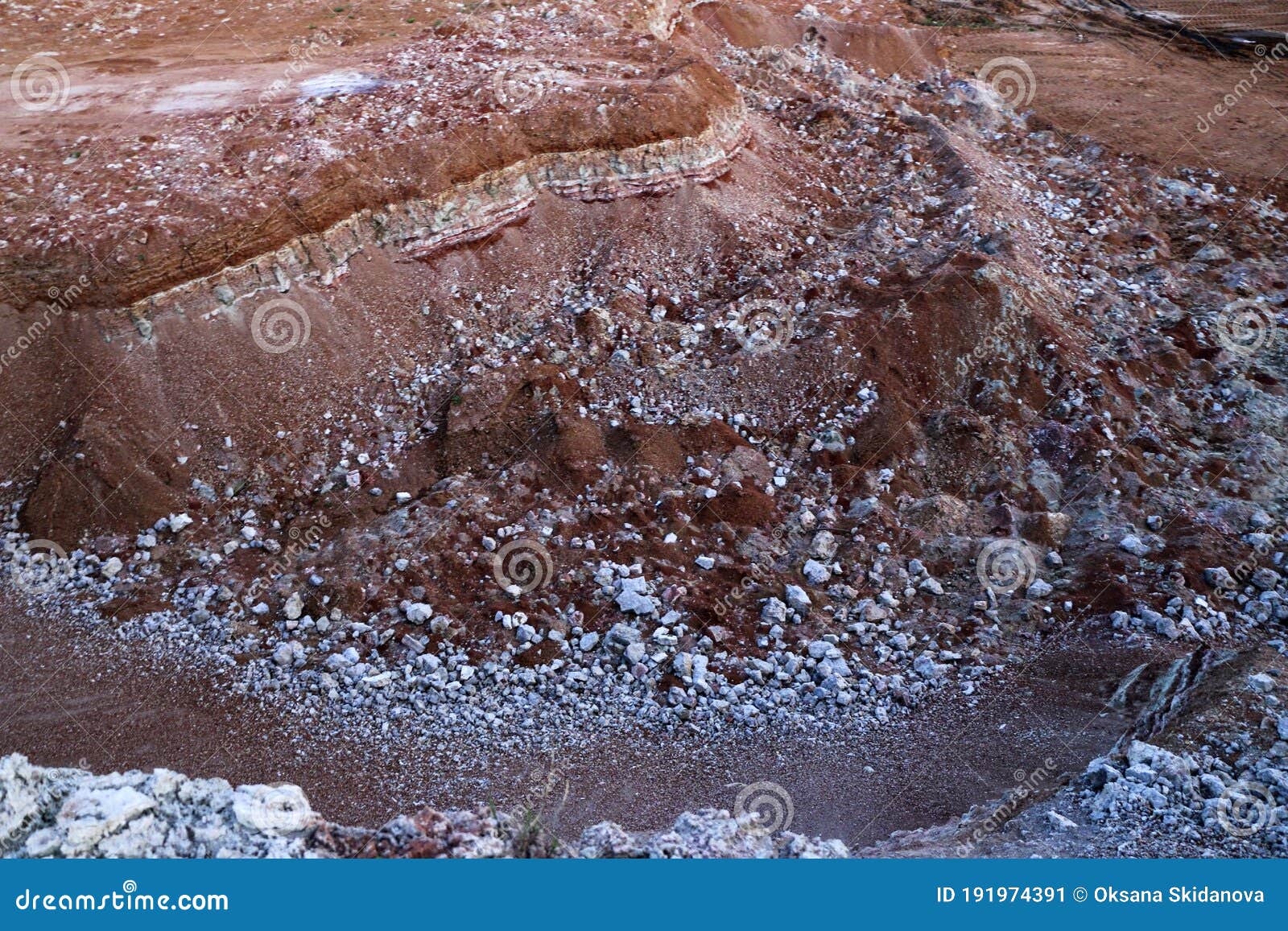 Textures of Various Clay Layers Underground in Clay Quarry after ...