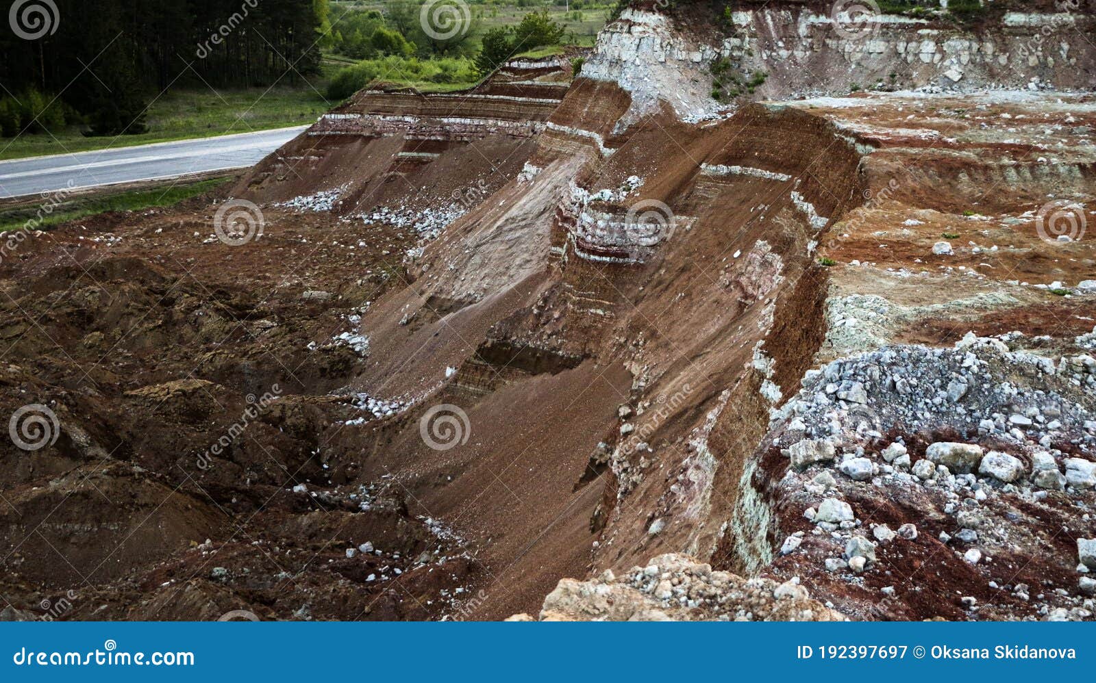 Textures of Various Clay Layers Underground in Clay Quarry after ...