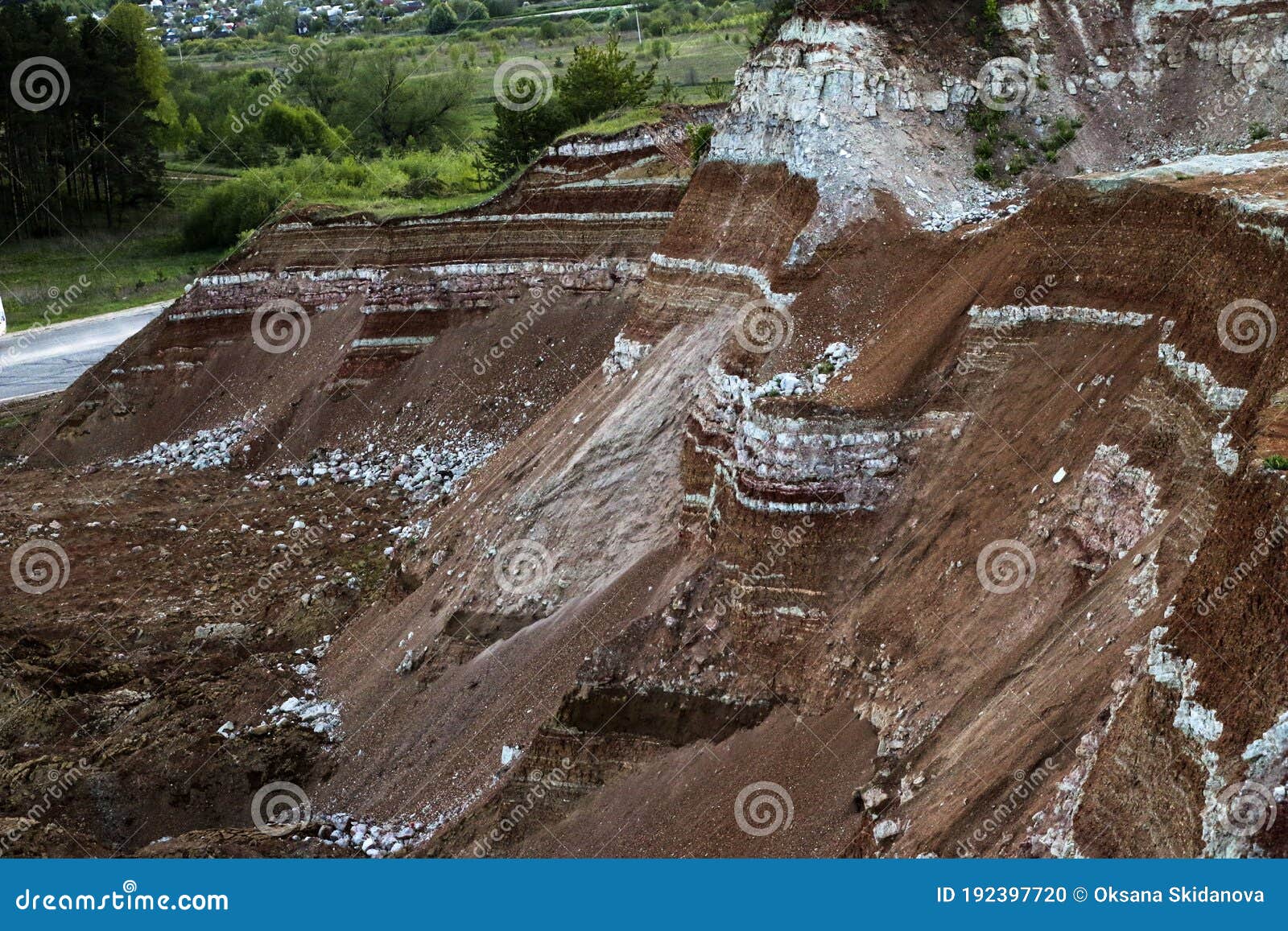 Textures of Various Clay Layers Underground in Clay Quarry after ...