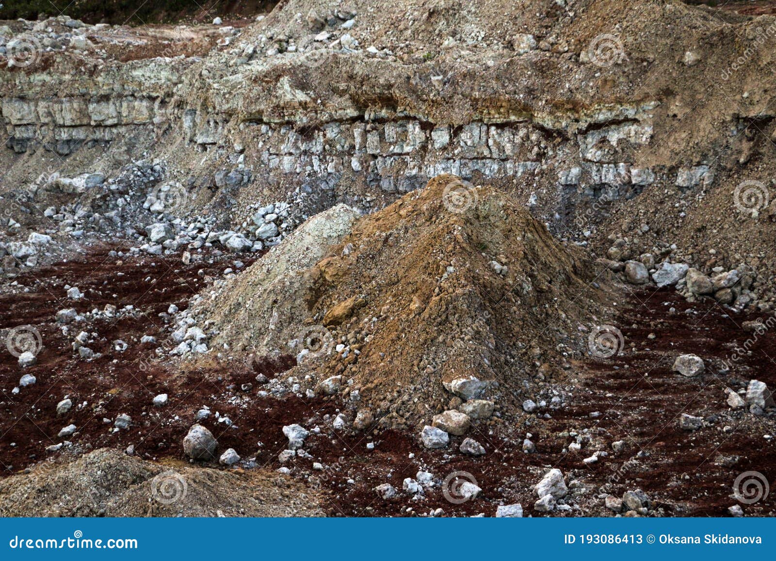 Textures of Various Clay Layers Underground in Clay Quarry after ...