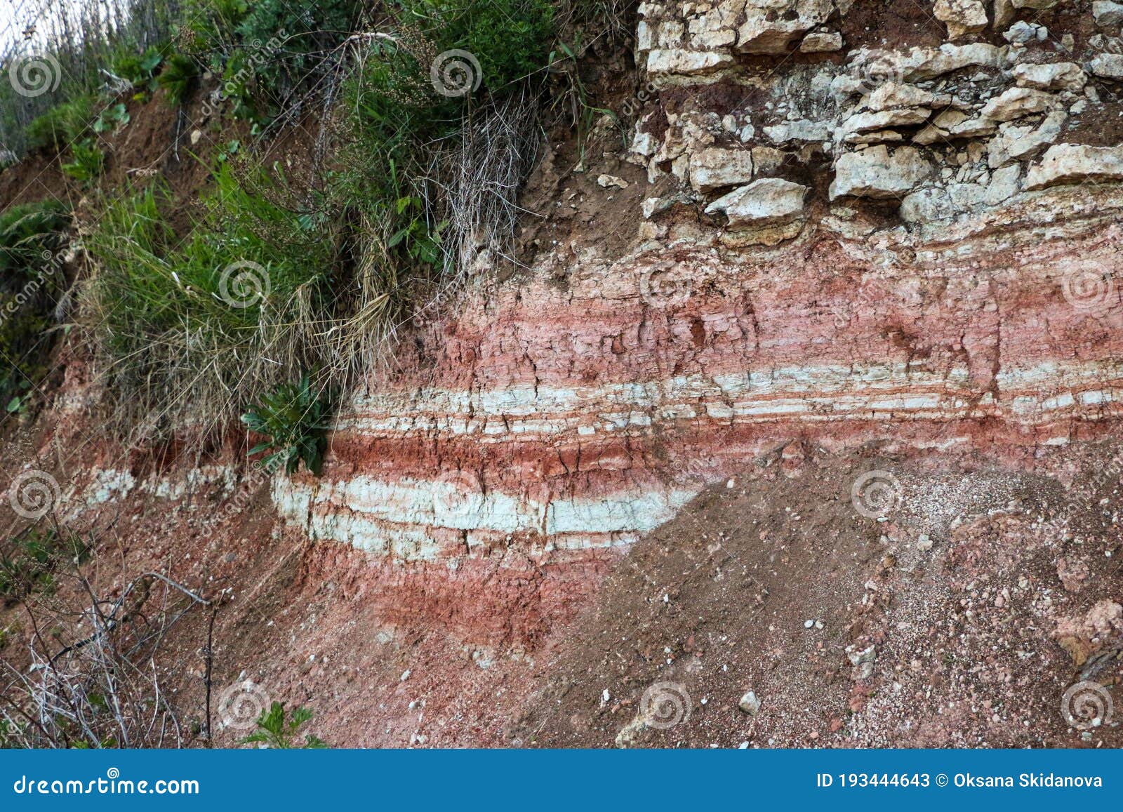 Textures of Various Clay Layers Underground in Clay Quarry after ...