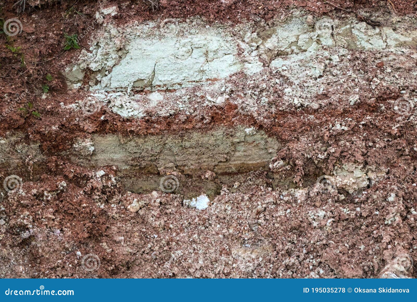 Textures of Various Clay Layers Underground in Clay Quarry after ...