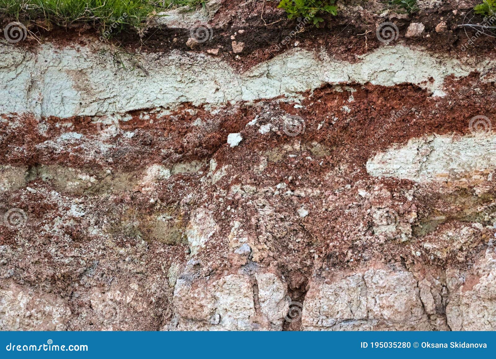 Textures of Various Clay Layers Underground in Clay Quarry after ...
