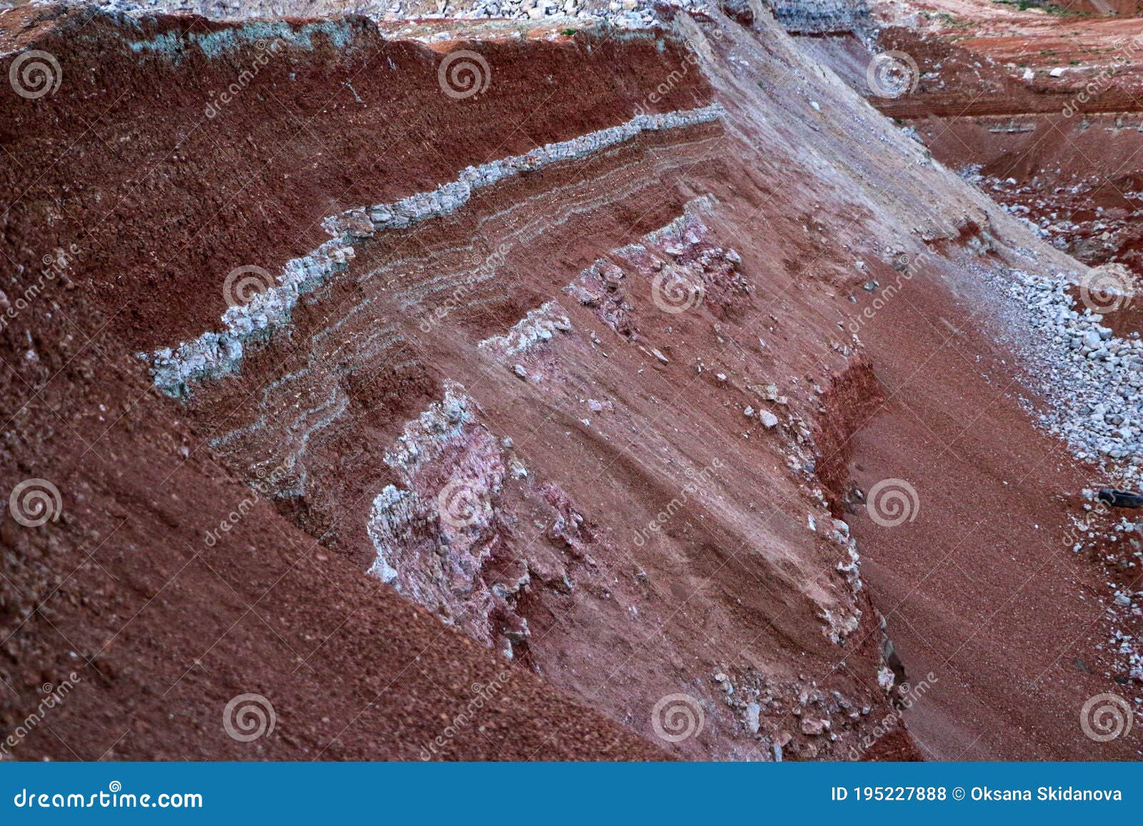 Textures of Various Clay Layers Underground in Clay Quarry after ...