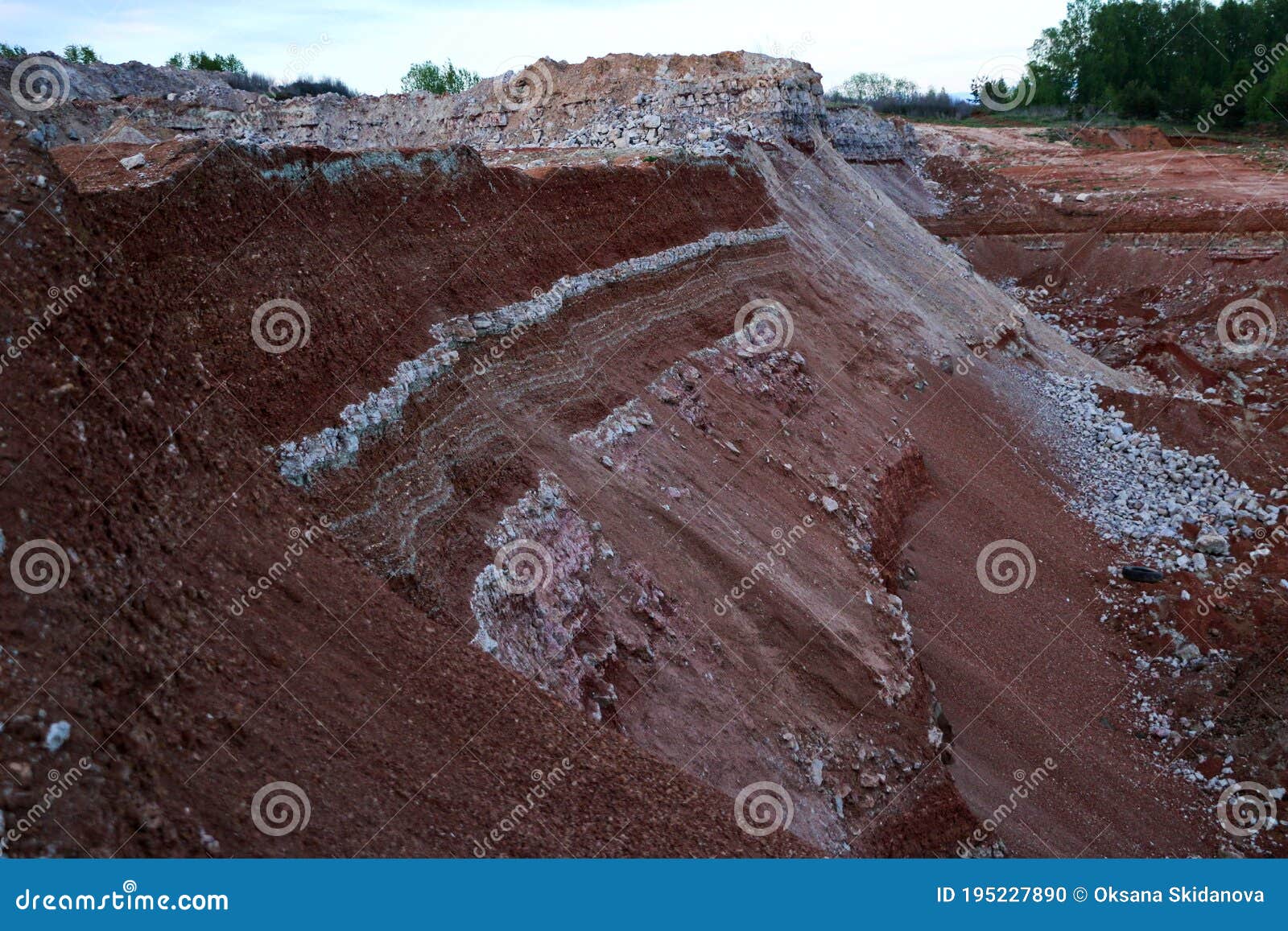 Textures of Various Clay Layers Underground in Clay Quarry after ...