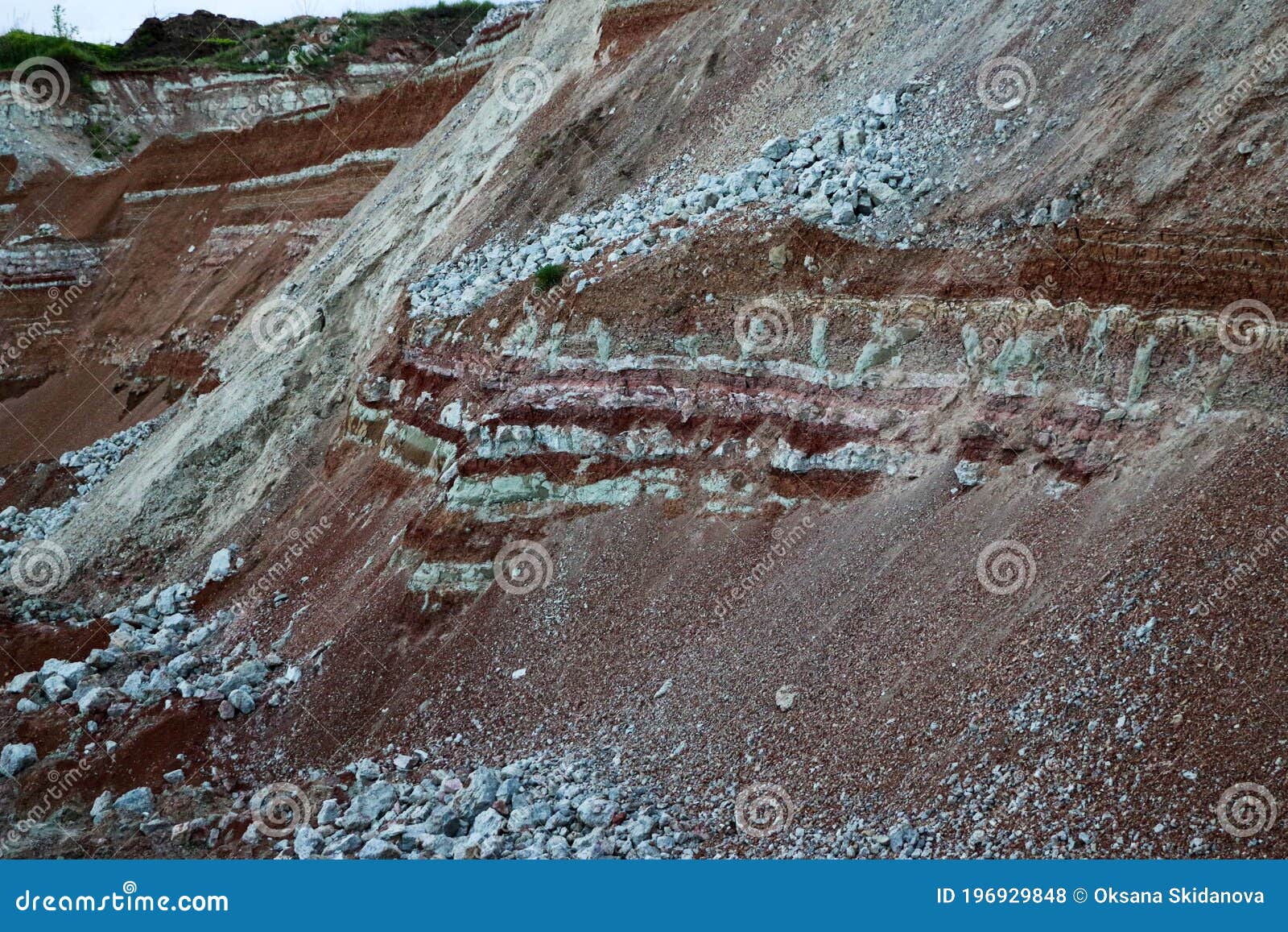 Textures of Various Clay Layers Underground in Clay Quarry after ...