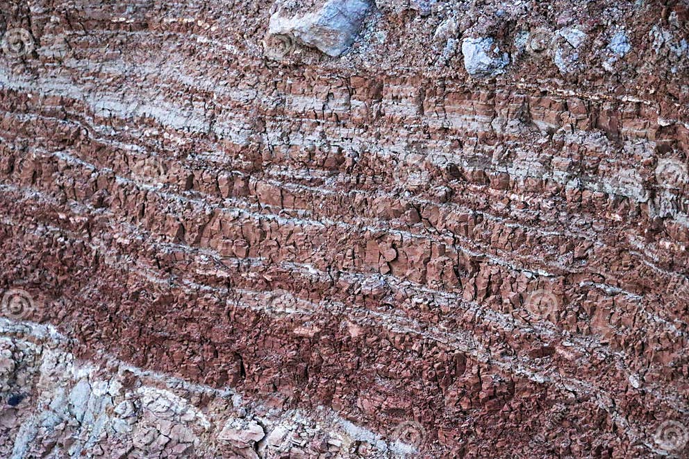 Textures of Various Clay Layers Underground in Clay Quarry after ...