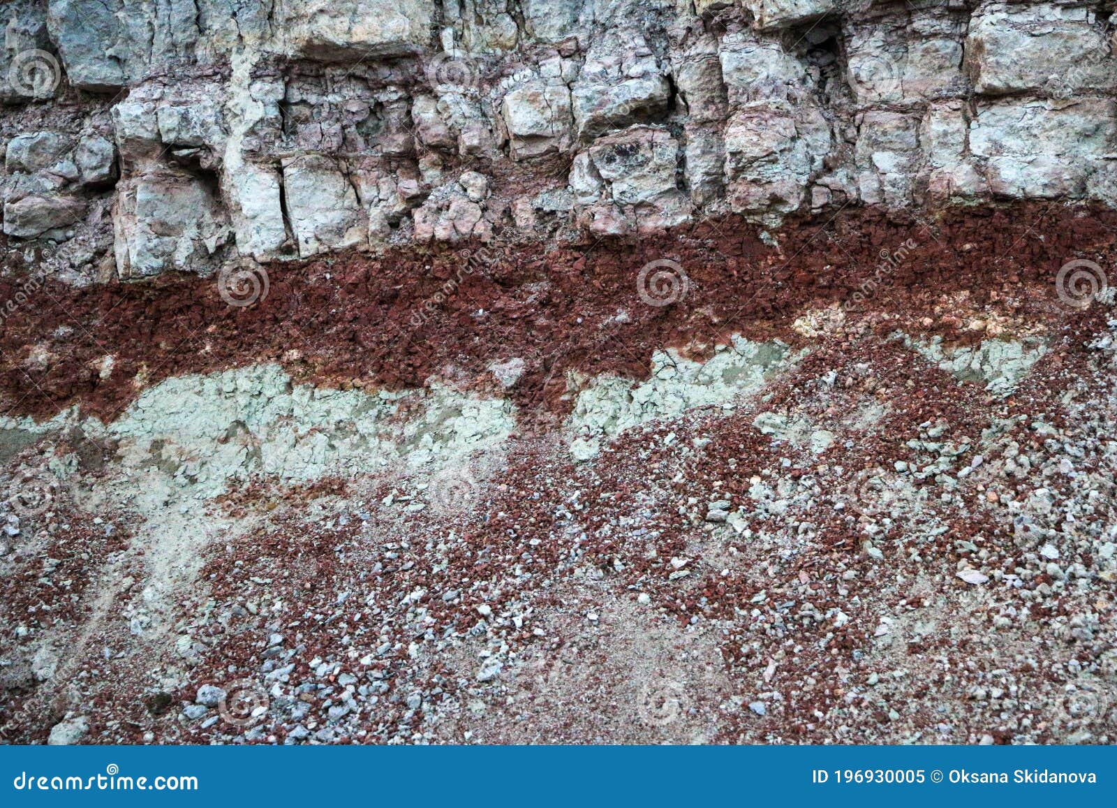 Textures of Various Clay Layers Underground in Clay Quarry after ...