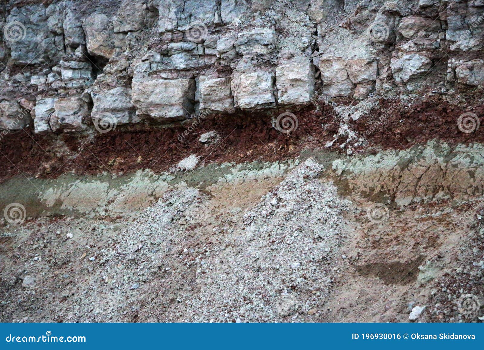 Textures of Various Clay Layers Underground in Clay Quarry after ...