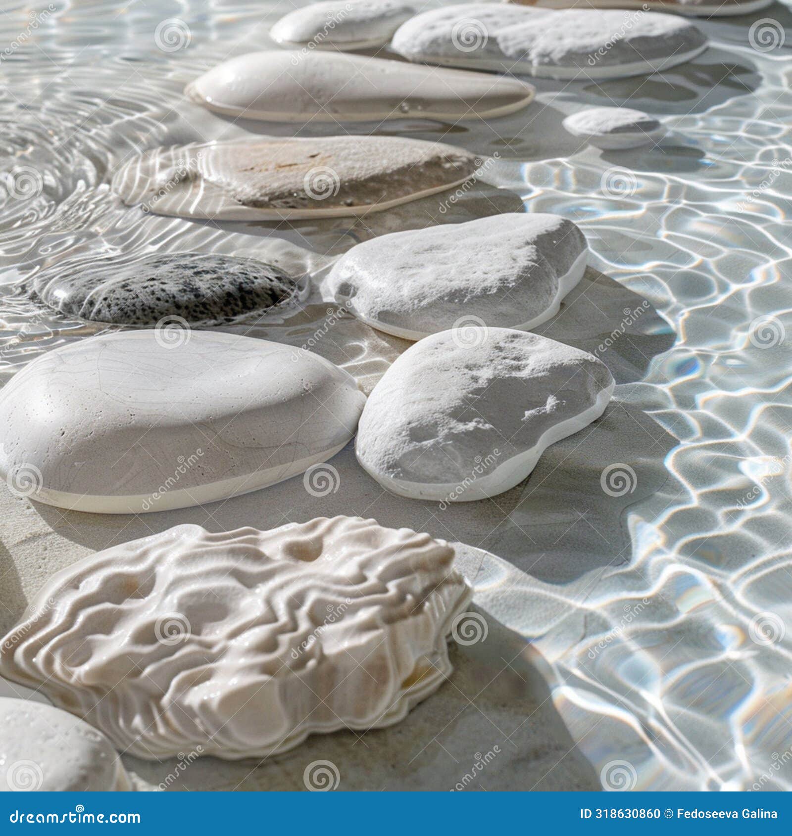 Textures of White Rock Rolled in Water Stock Photo - Image of generated ...