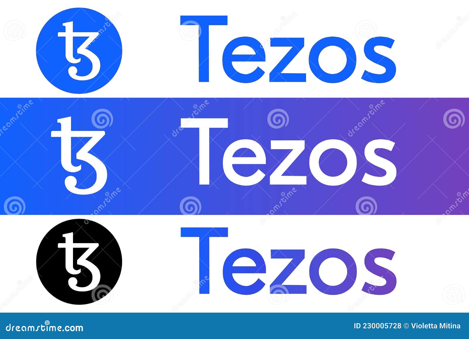 Tezos Vector Logo Text Icon Author S Development Stock Vector ...