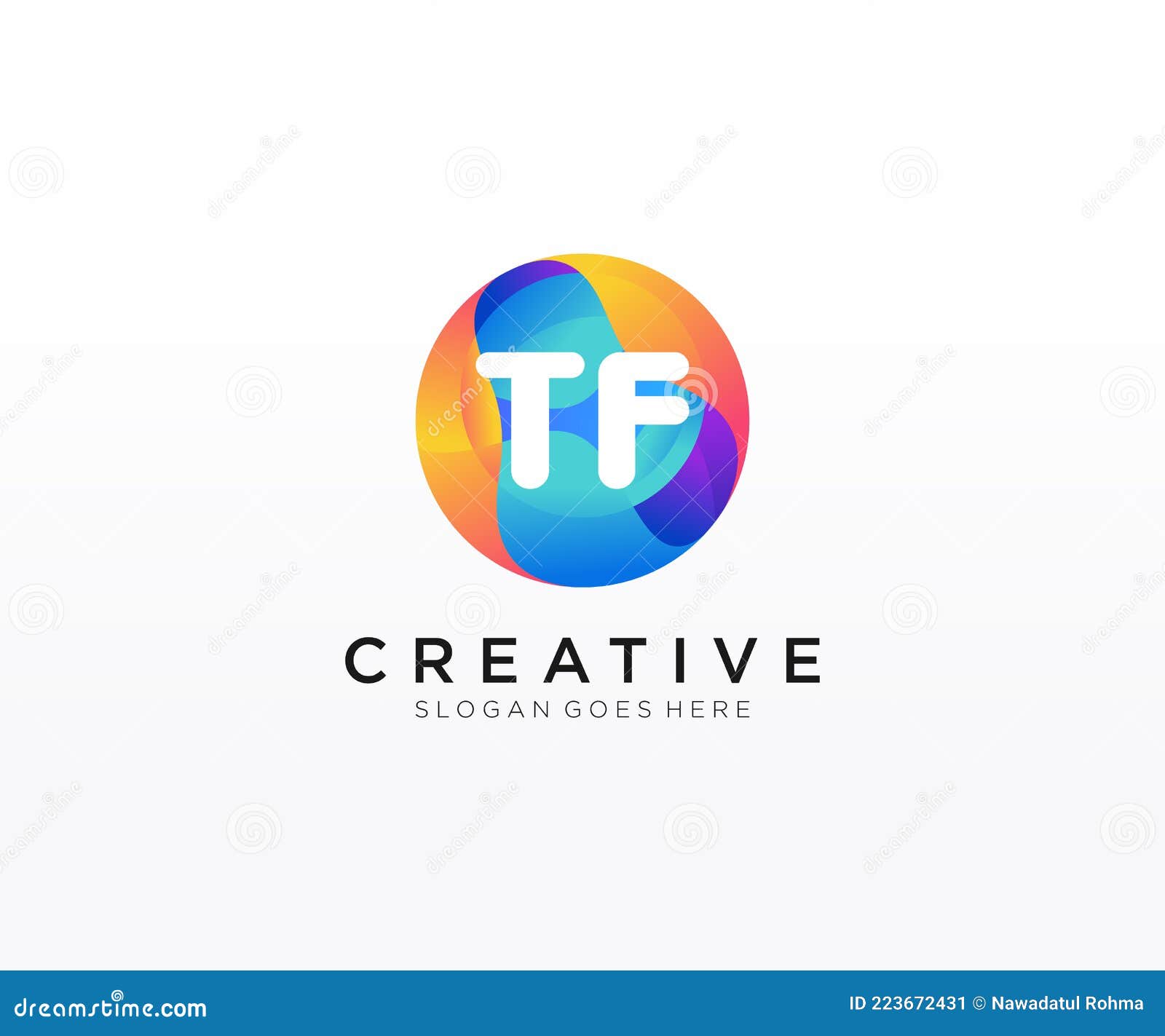 TF Initial Logo with Colorful Circle Template Vector Stock Vector ...