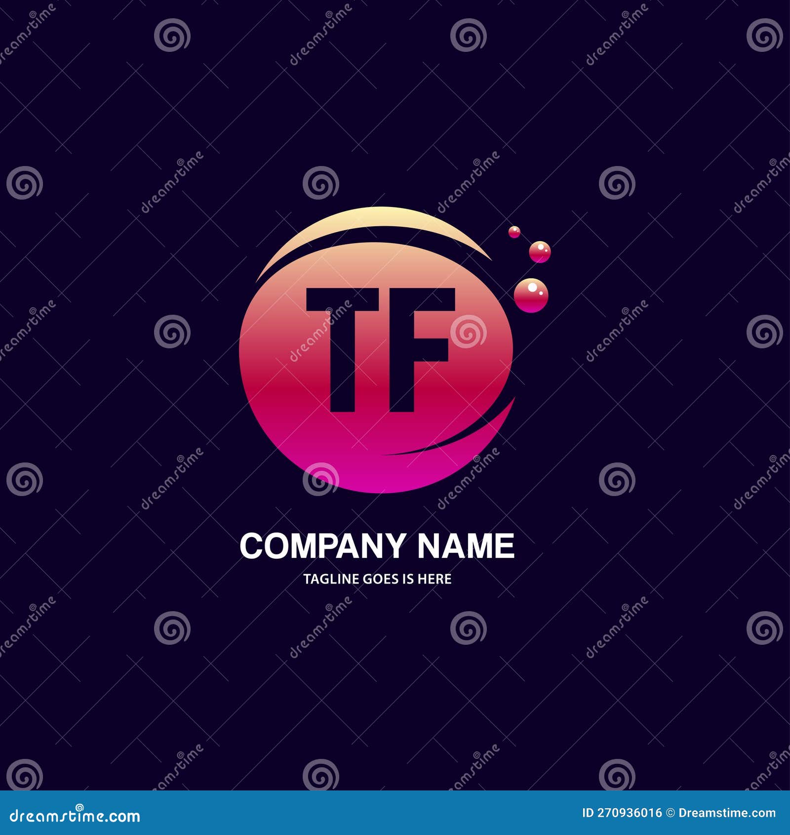 TF Initial Logo with Colorful Circle Template Vector Stock Vector ...