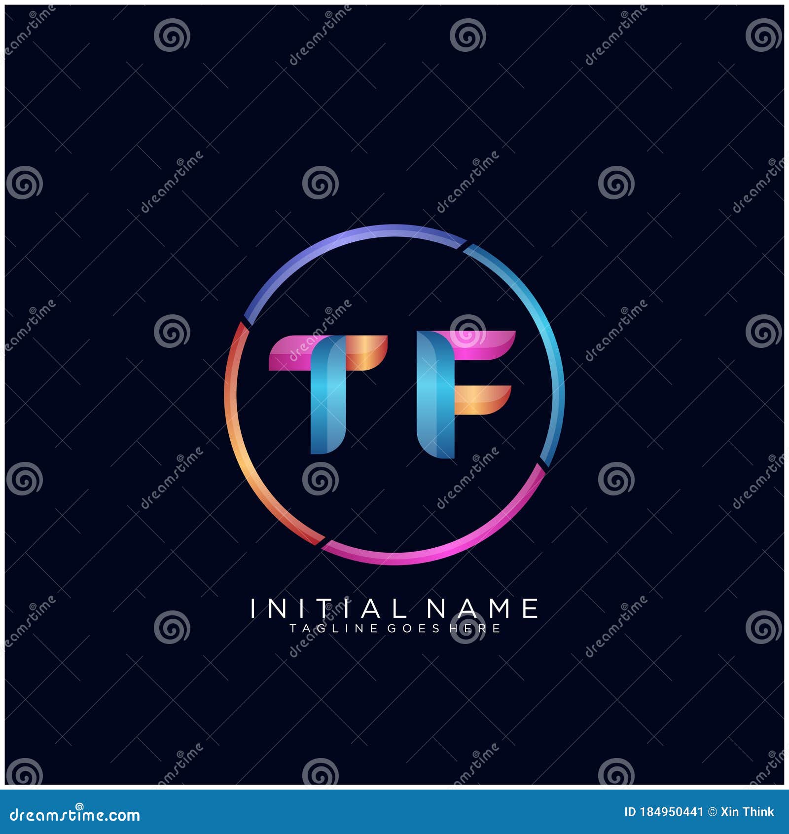 TF Letter Logo Icon Design Template Elements Stock Vector ...