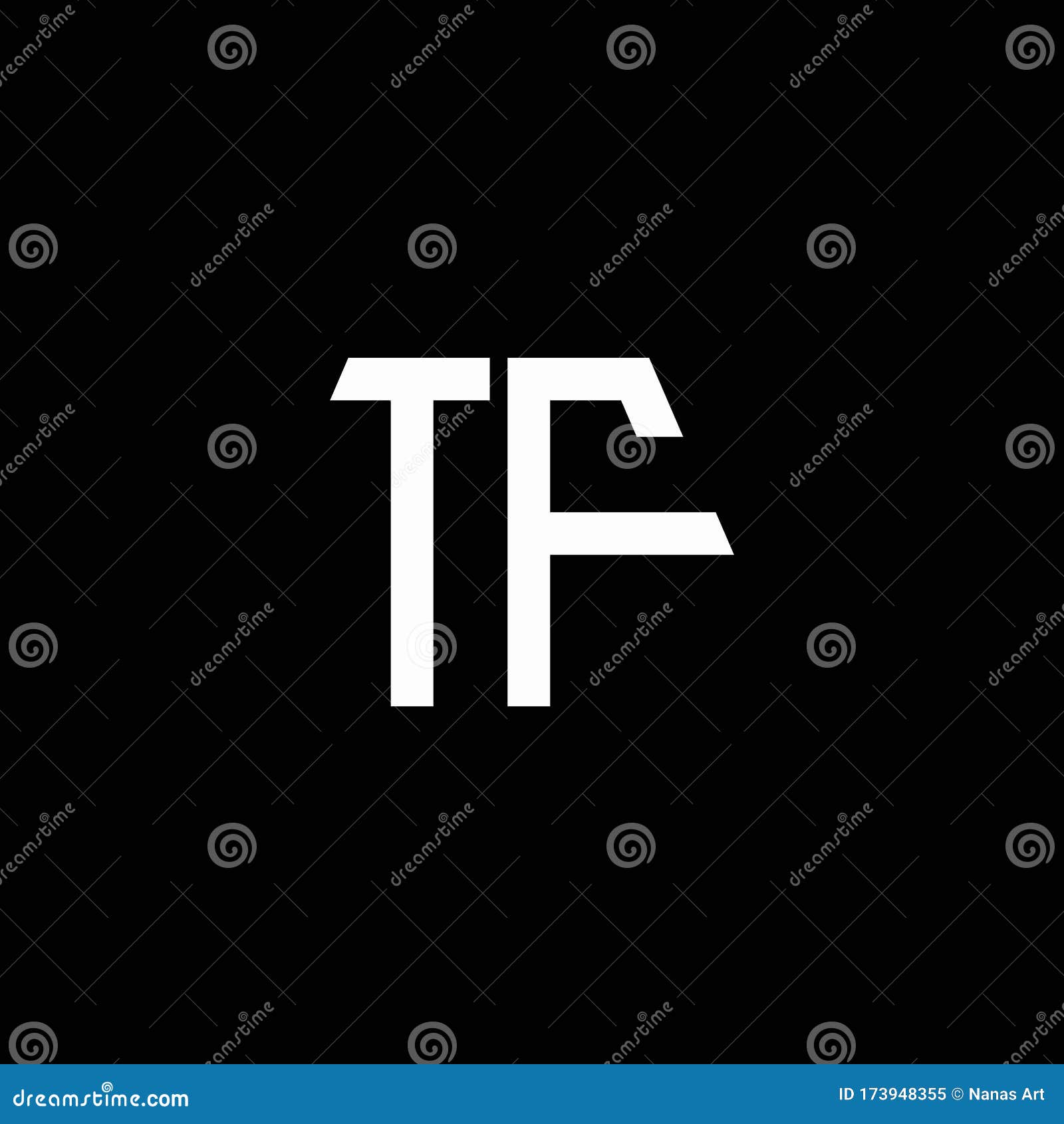 TF Logo Abstract Monogram Isolated on Black Background Stock Vector ...