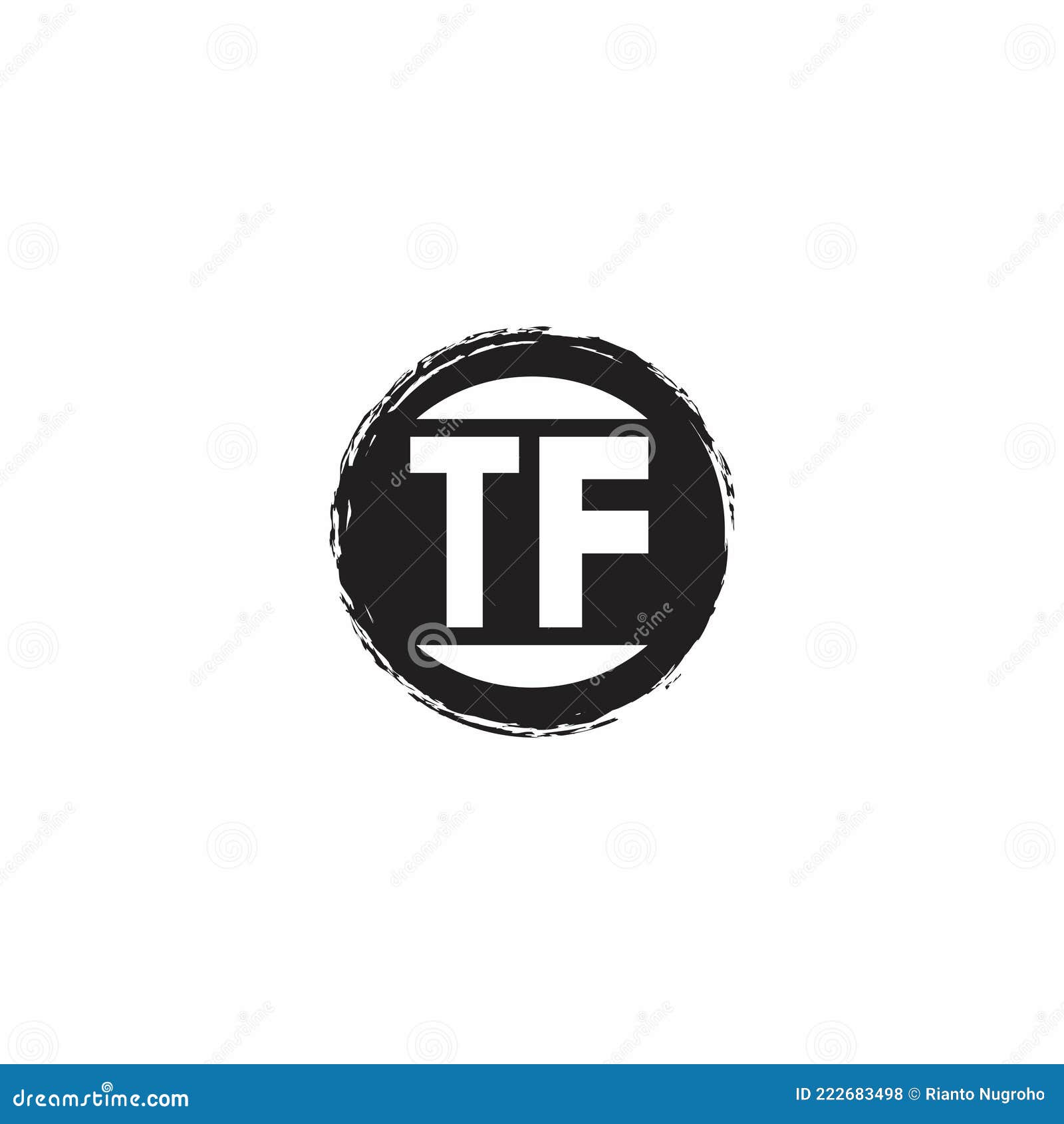 TF Logo Initial Letter Monogram with Abstrac Circle Shape Design ...