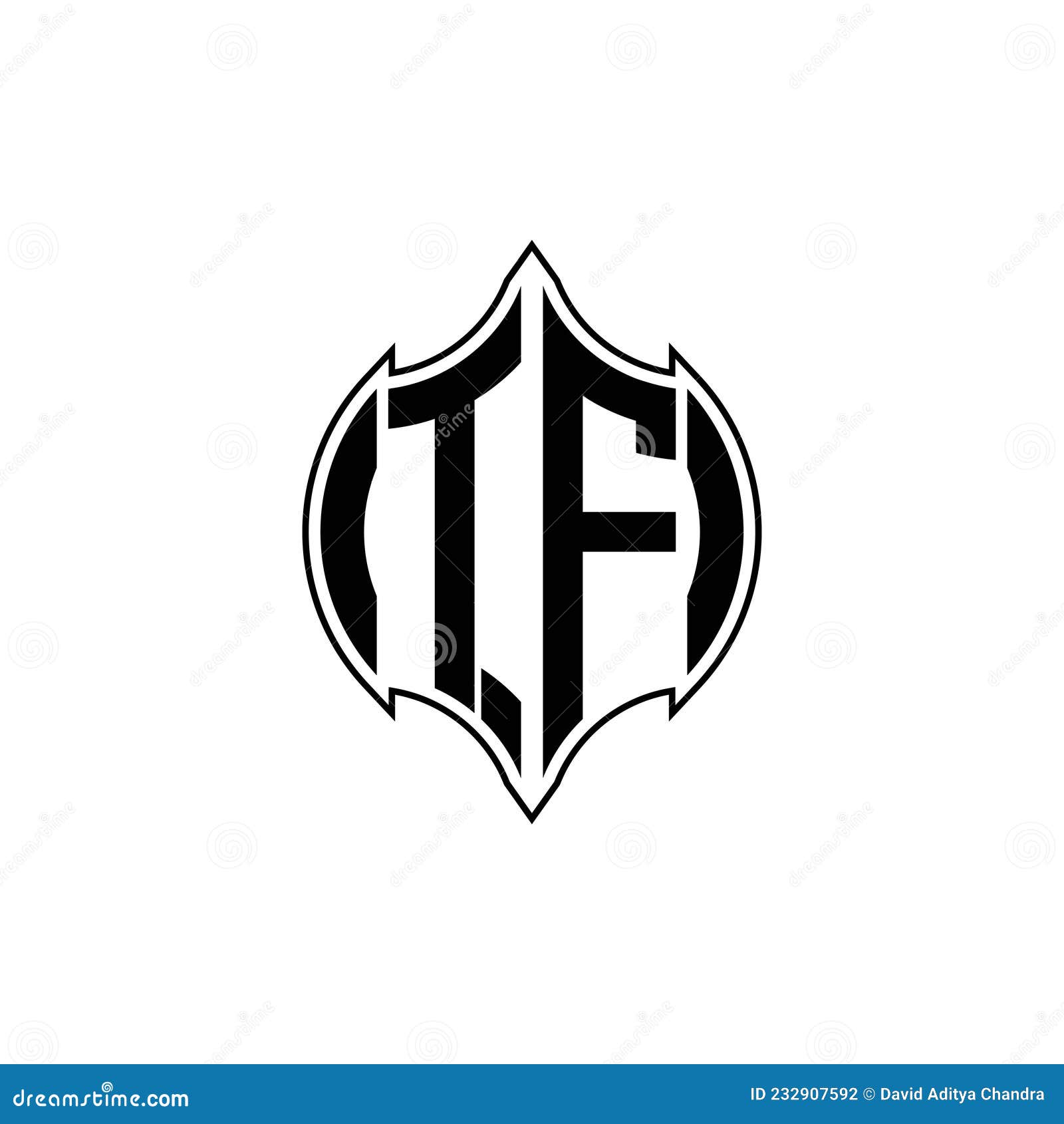 TF Logo Monogram Geometric Shield Shape Style Stock Vector ...