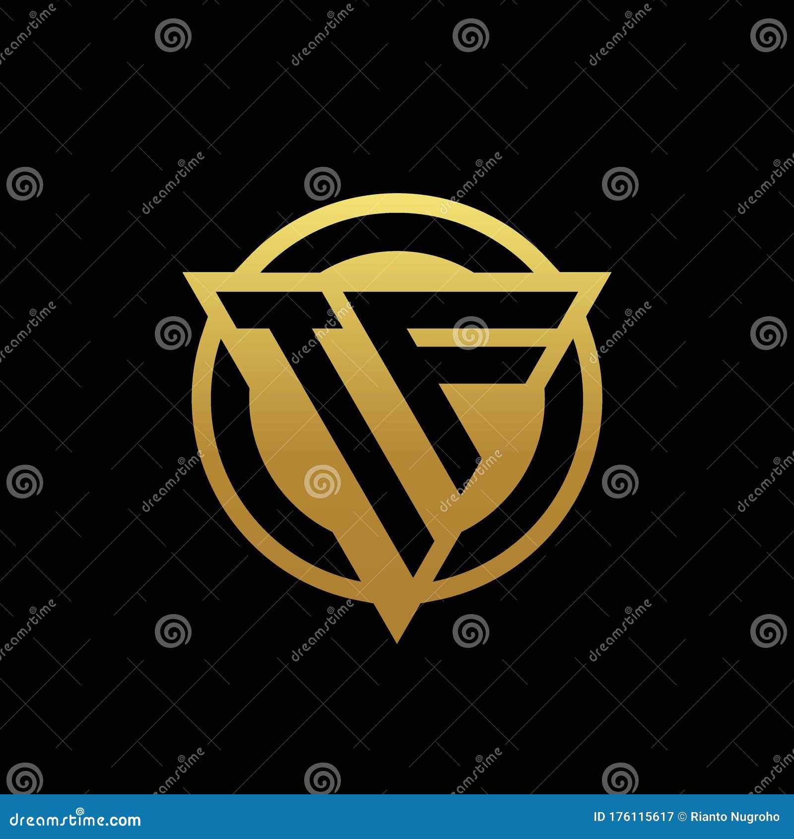 TF Logo Monogram with Triangle Shape and Circle Rounded Isolated on ...