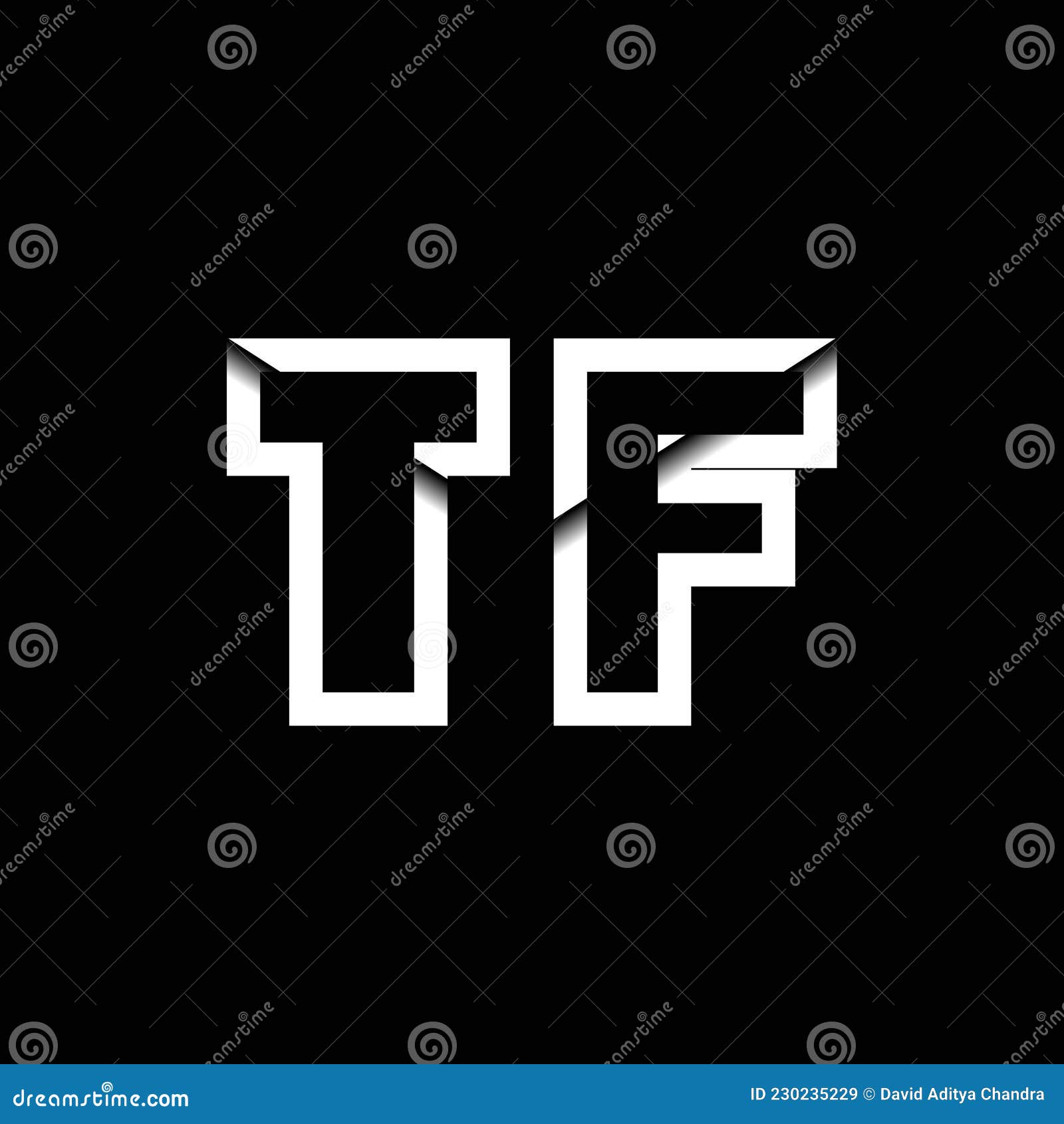 TF Monogram Envelope Shape Style Stock Vector - Illustration of capital ...