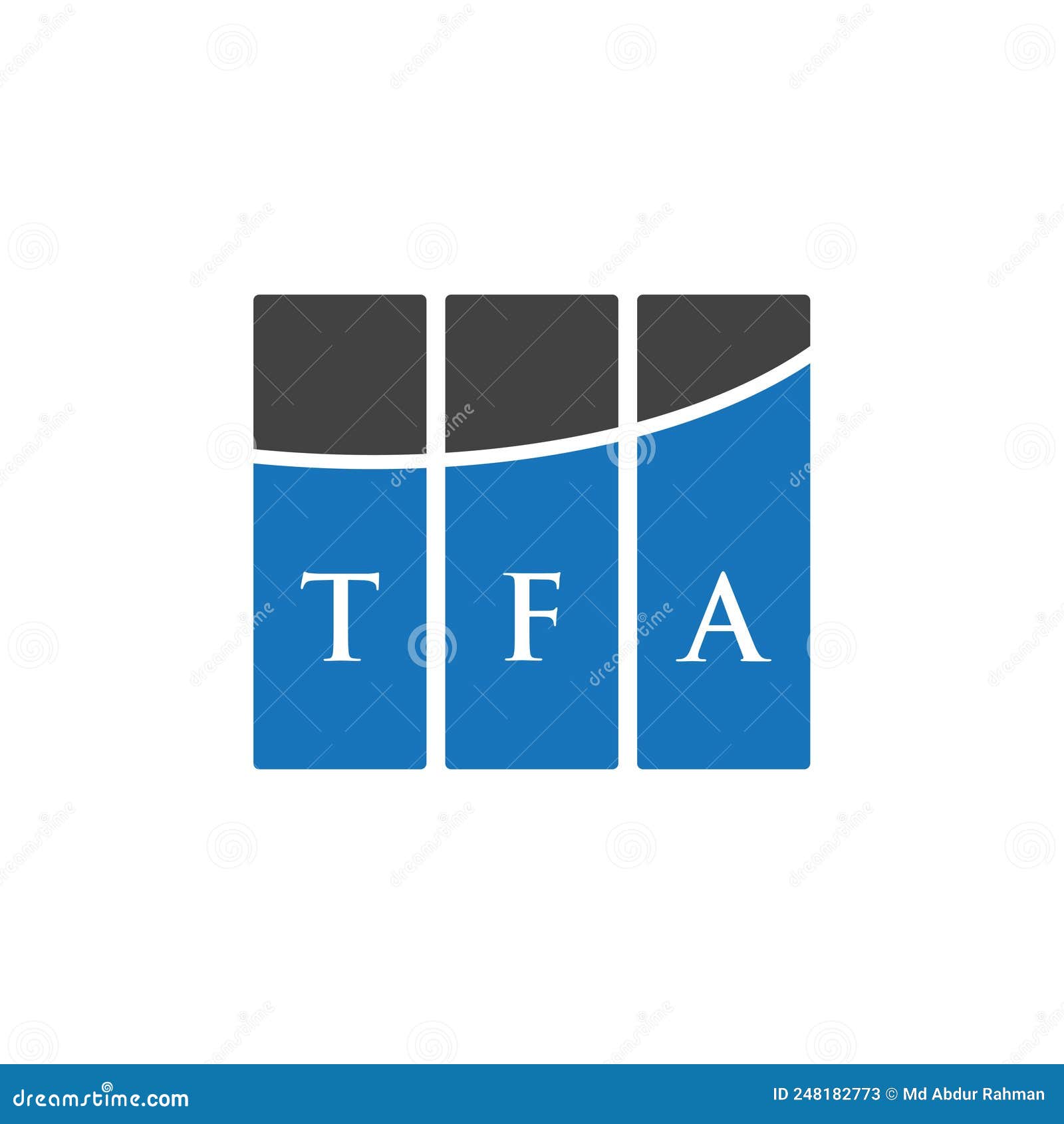 TFA Letter Logo Design on WHITE Background. TFA Creative Initials ...