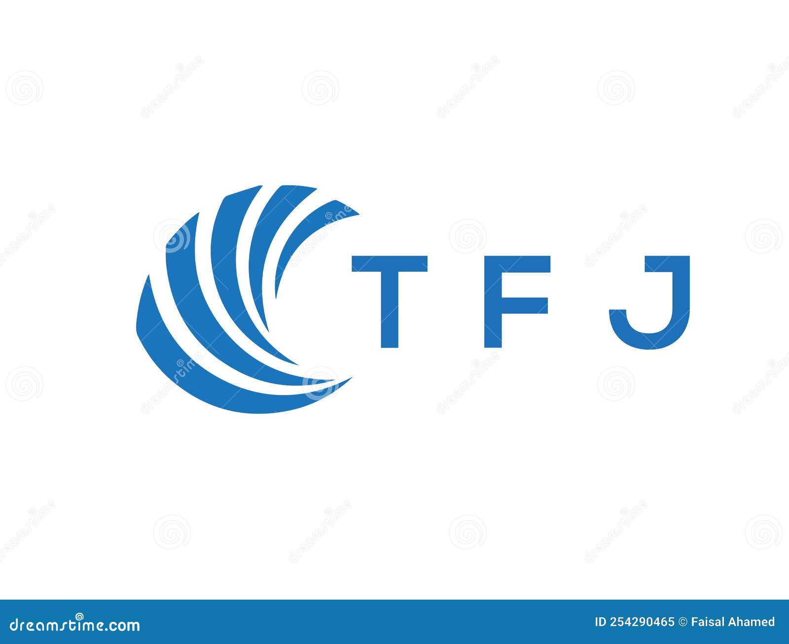 TFJ Letter Logo Design on White Background. TFJ Creative Circle Letter ...