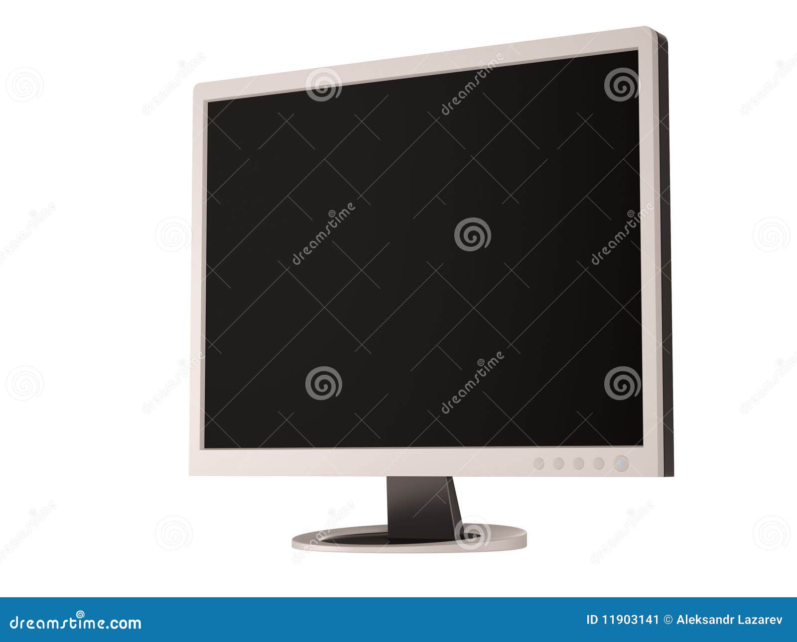 TFT Monitor Isolated on White Stock Illustration - Illustration of thin ...