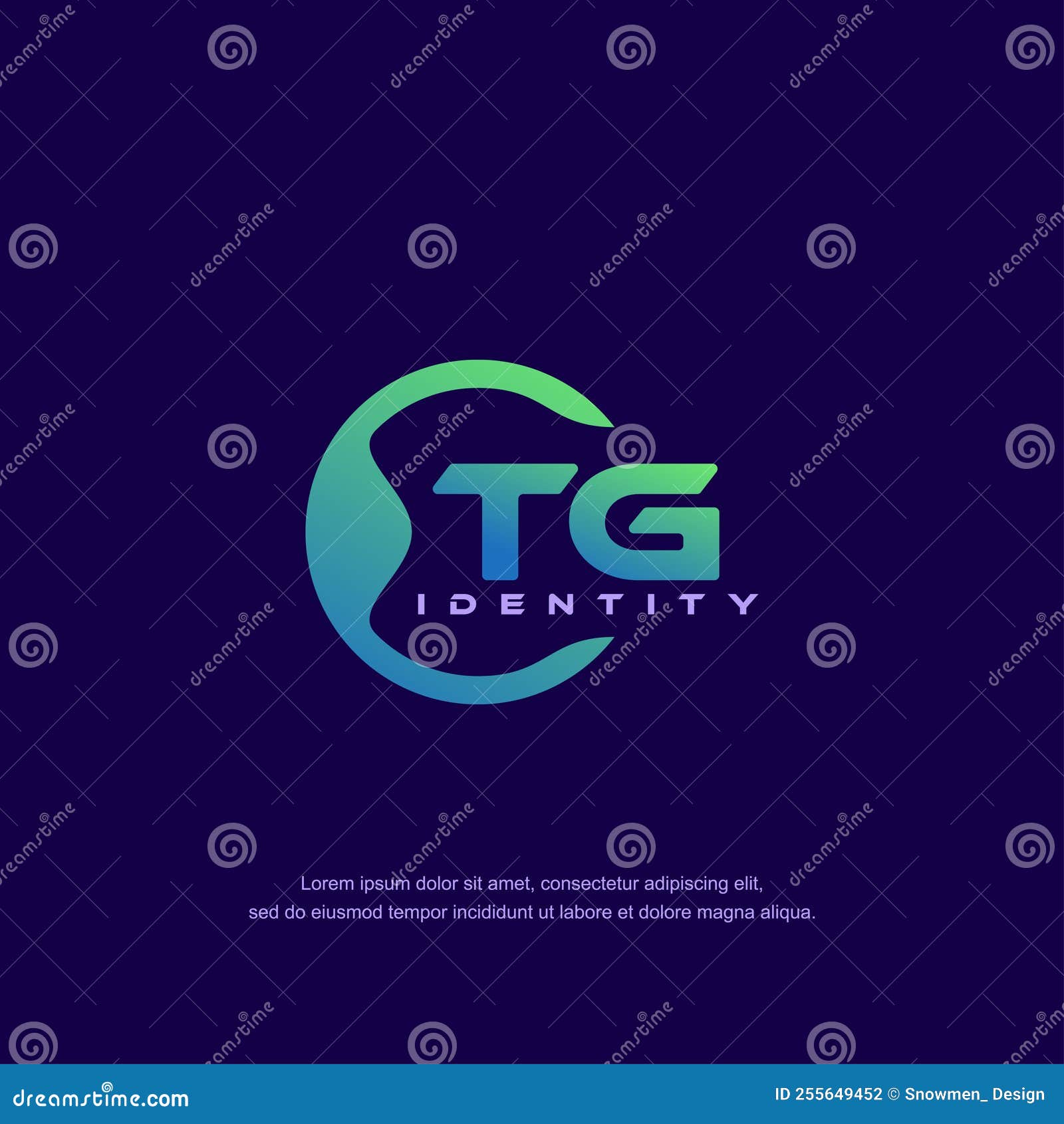 TG Initial Letter Circular Line Logo Template Vector with Gradient ...