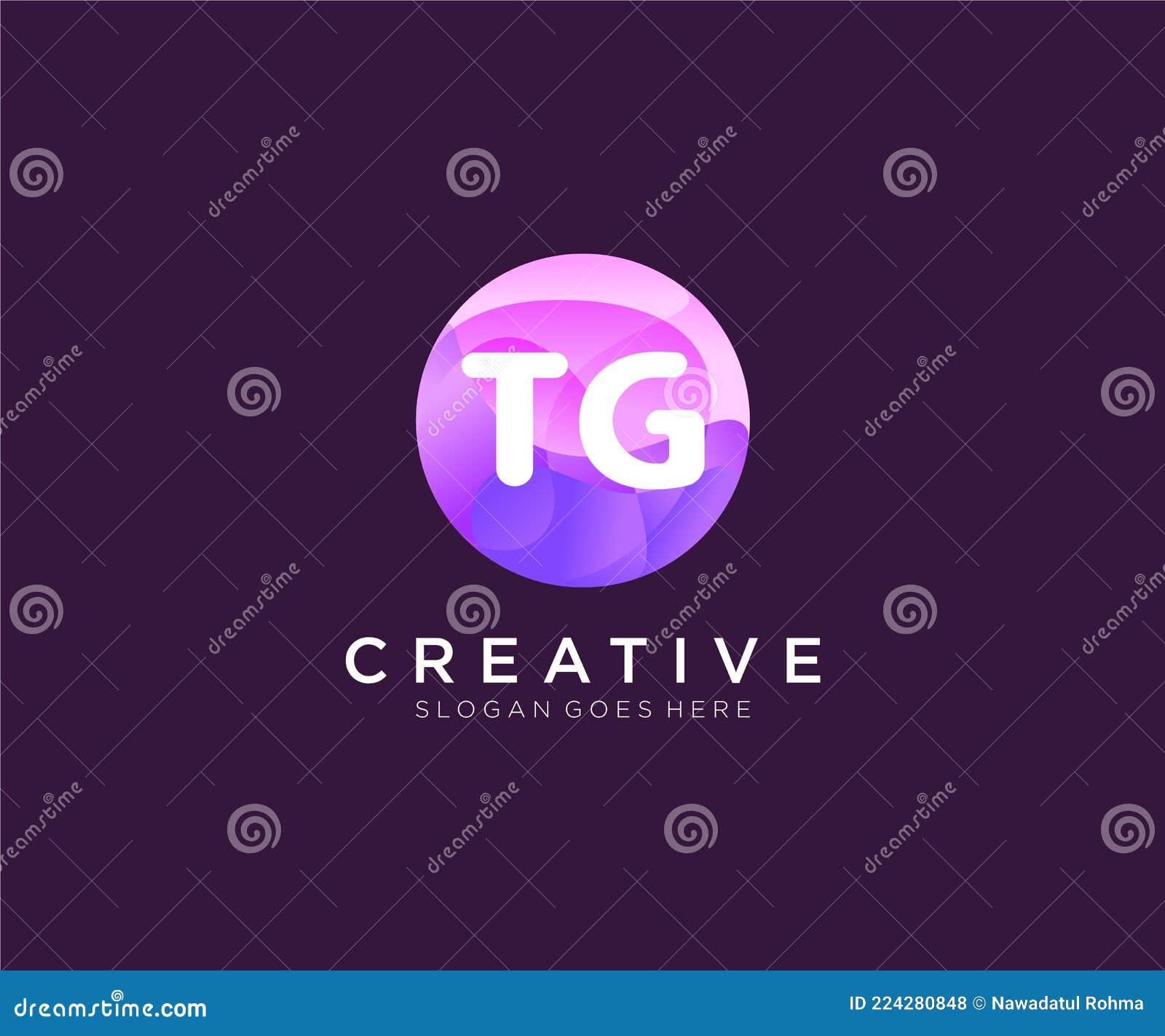 TG Initial Logo with Colorful Circle Template Vector Stock Vector ...
