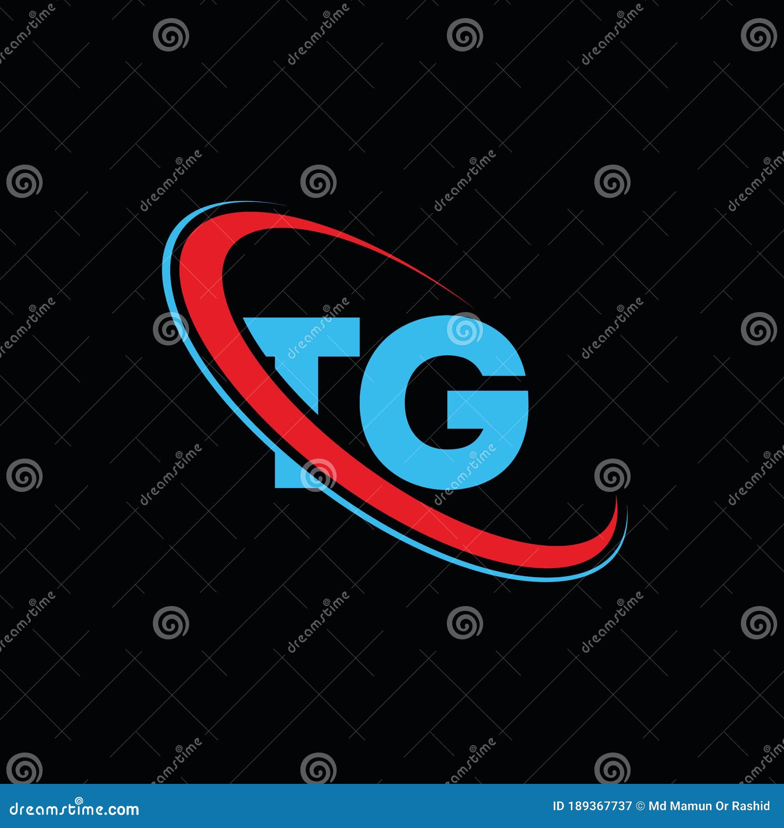 TG T G Letter Logo Design. Initial Letter TG Linked Circle Uppercase ...