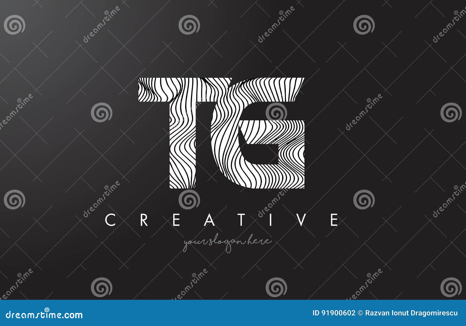 TG T G Letter Logo with Zebra Lines Texture Design Vector. Stock Vector ...