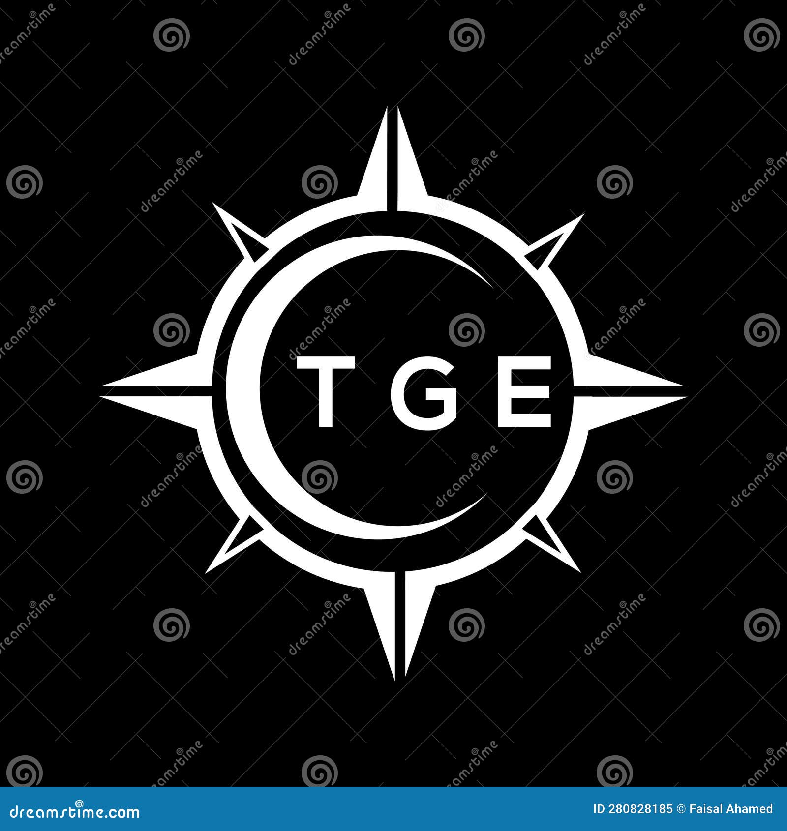 TGE Abstract Technology Logo Design on Black Background. TGE Creative ...
