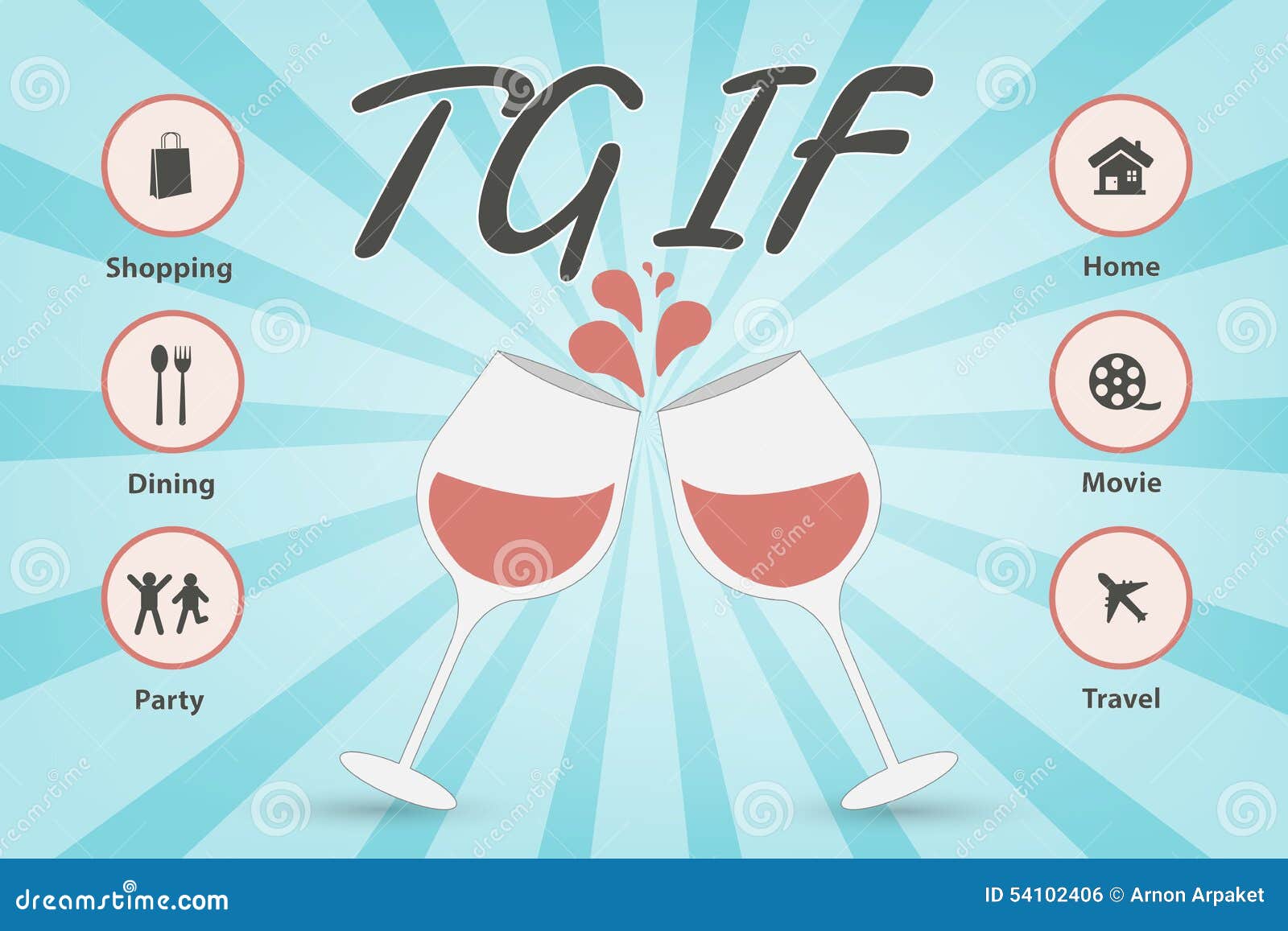 TGIF Concept in Vector Style Stock Vector - Illustration of drink, tgif ...