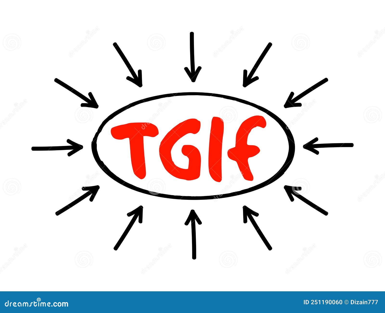 TGIF - Thank God it`s Friday Acronym Text with Arrows, Concept for ...