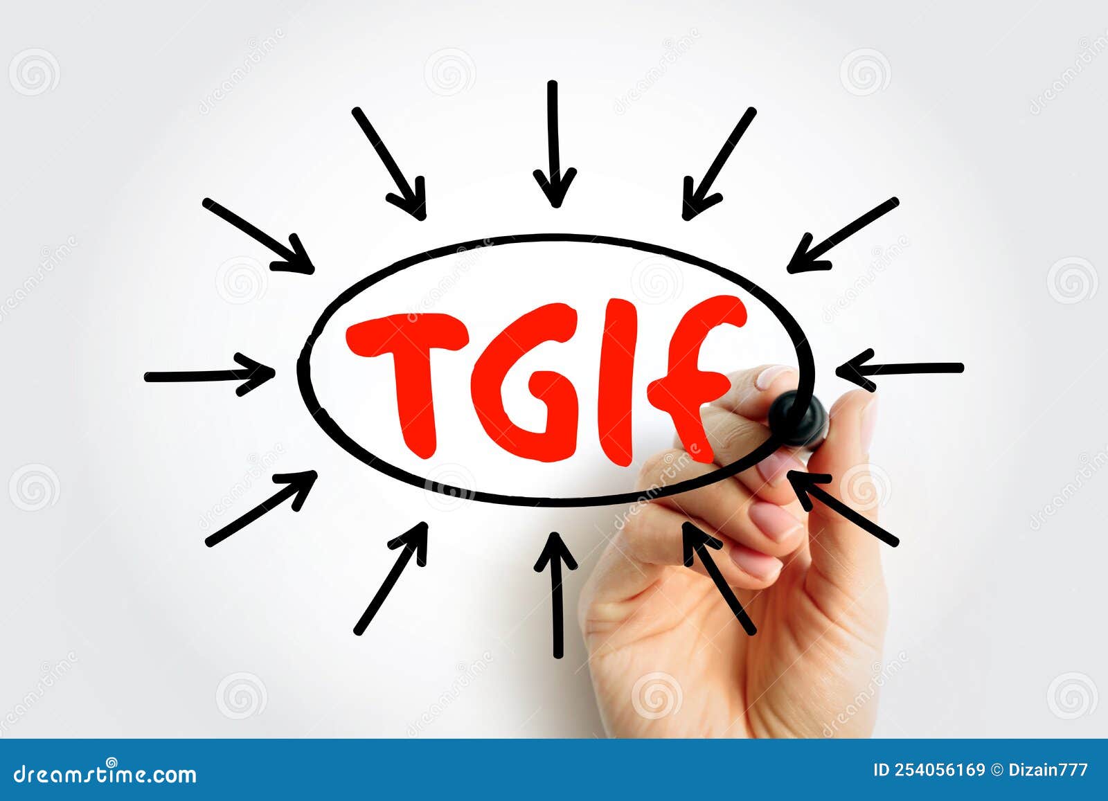 TGIF - Thank God it`s Friday Acronym Text with Arrows, Concept for ...