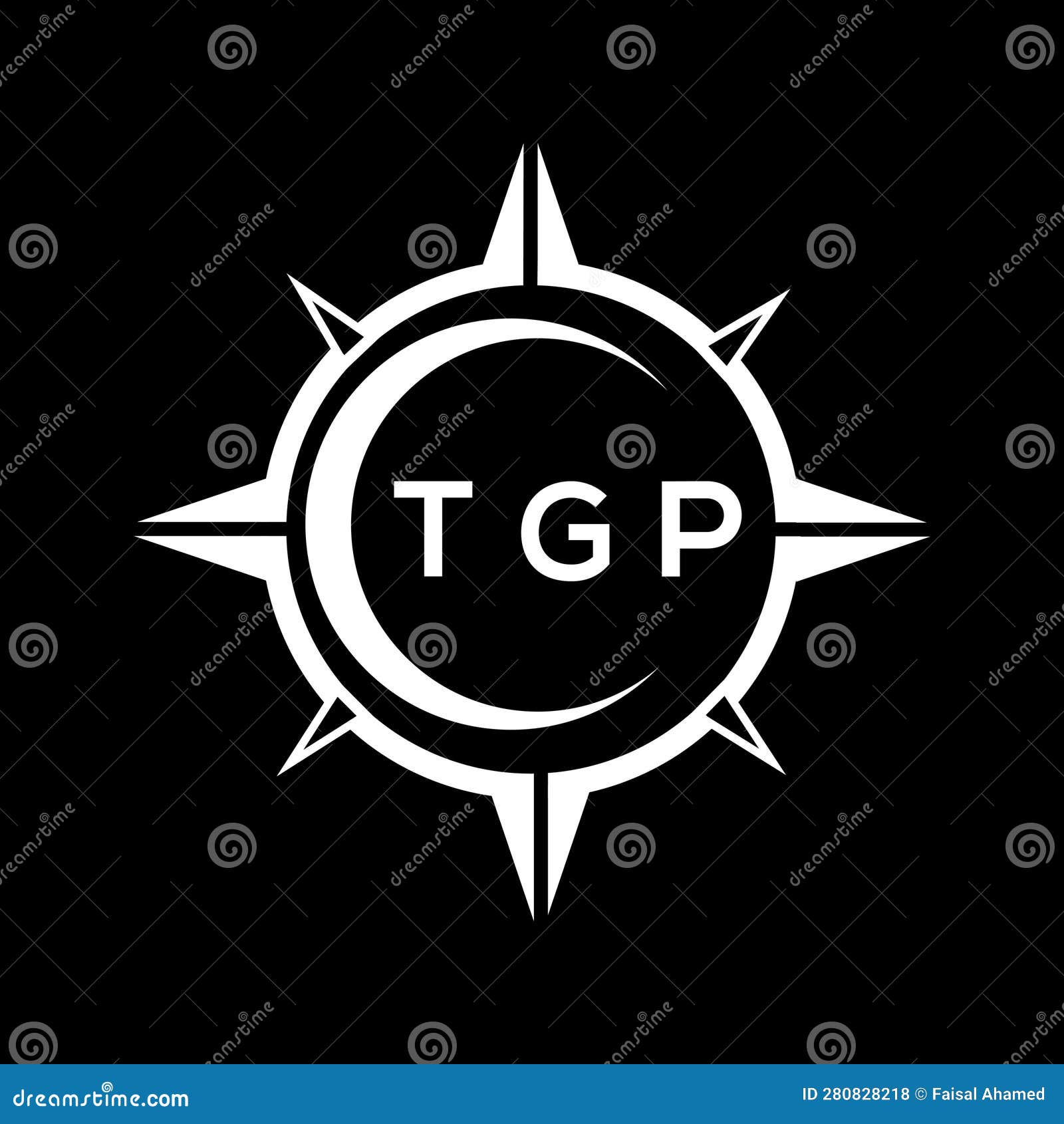 TGP Abstract Technology Logo Design on Black Background. TGP Creative ...