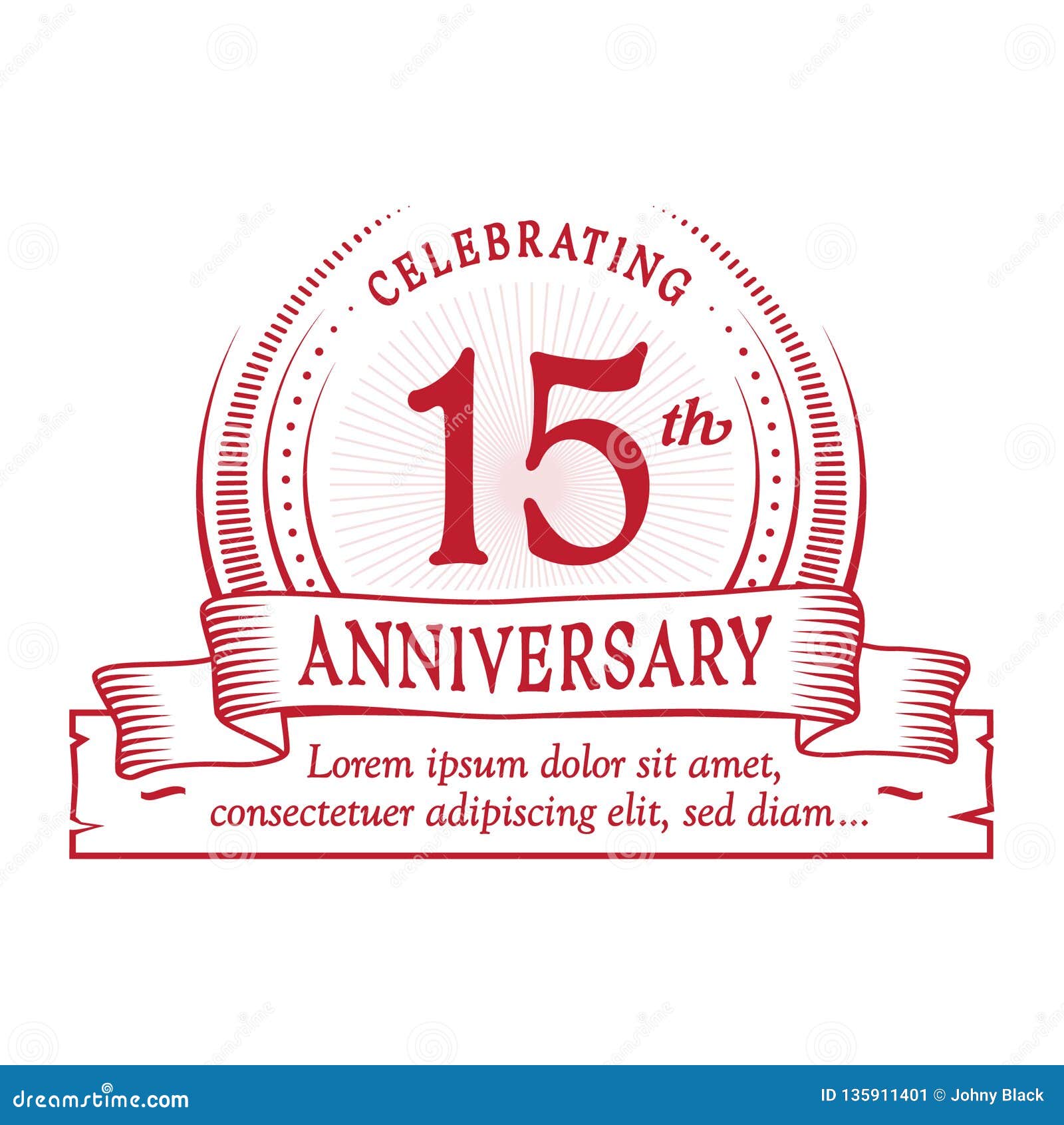 15th Anniversary Design Template. 15 Years Logo. Fifteen Years Vector ...