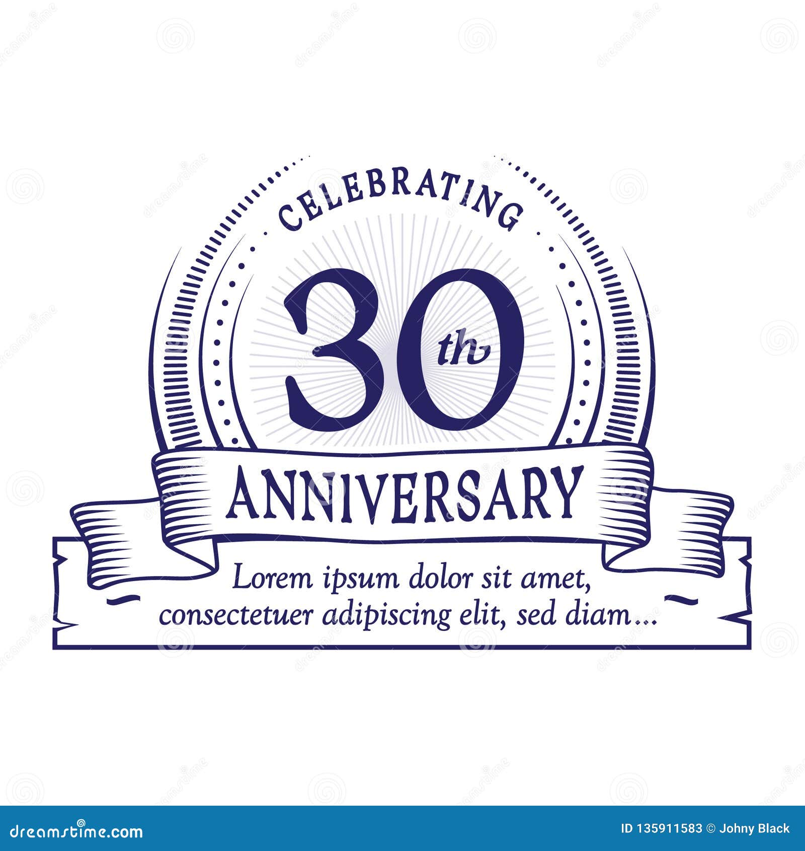 30th Anniversary Design Template. 30 Years Logo. Thirty Years Vector ...