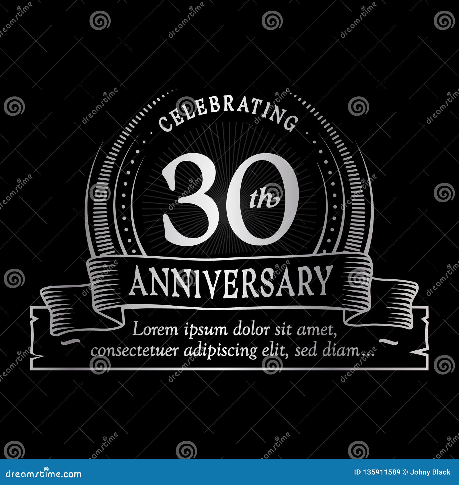 30th Anniversary Design Template. 30 Years Logo. Thirty Years Vector ...