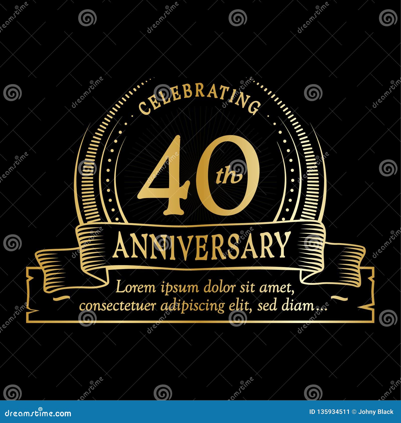 40th Anniversary Design Template. 40 Years Logo. Forty Years Vector and ...