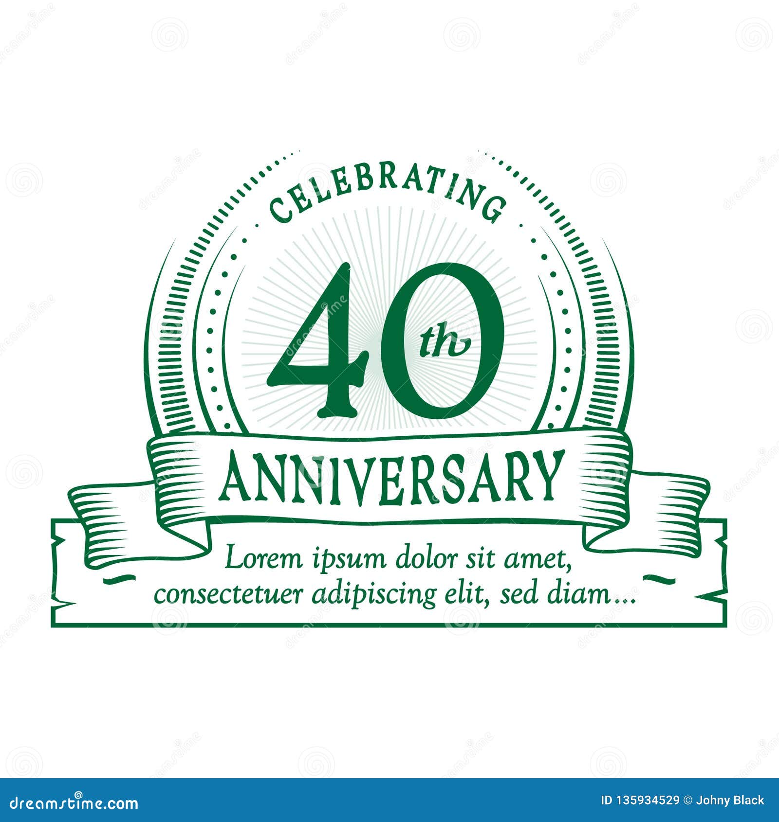 40th Anniversary Design Template. 40 Years Logo. Forty Years Vector and ...