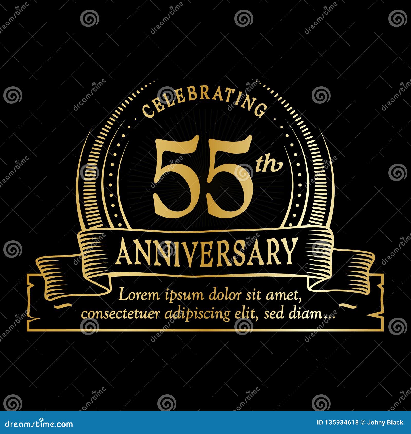 55th Anniversary Design Template. 55 Years Logo. Fifty-five Years ...