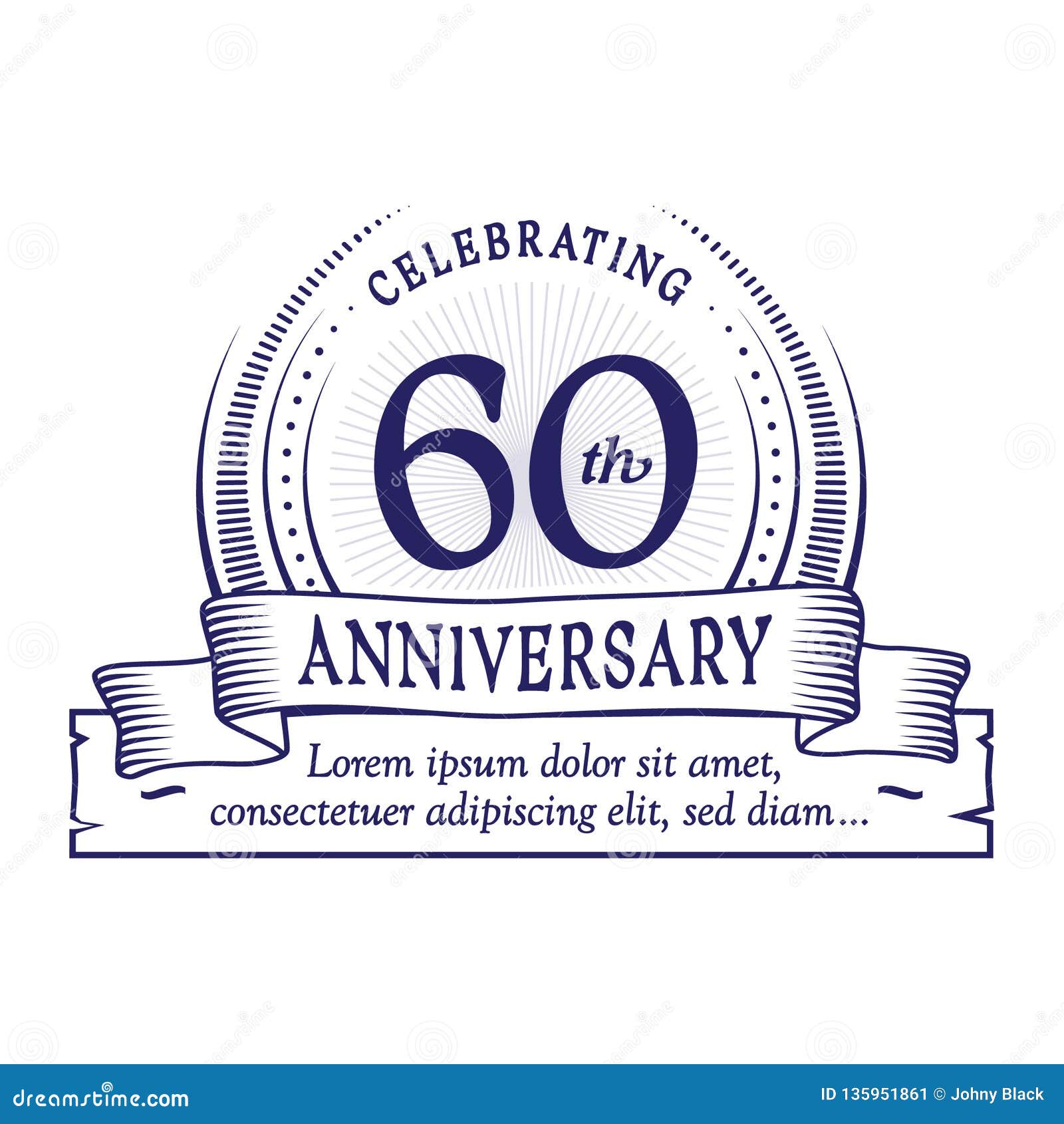 60th Anniversary Design Template. 60 Years Logo. Sixty Years Vector and ...