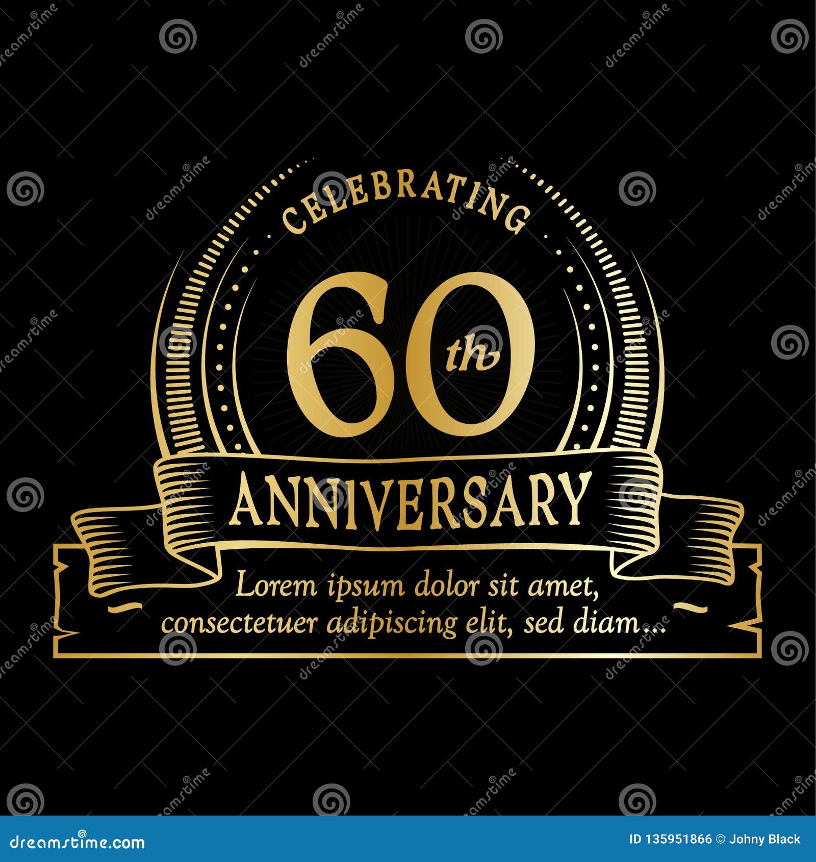 60th Anniversary Design Template. 60 Years Logo. Sixty Years Vector and ...