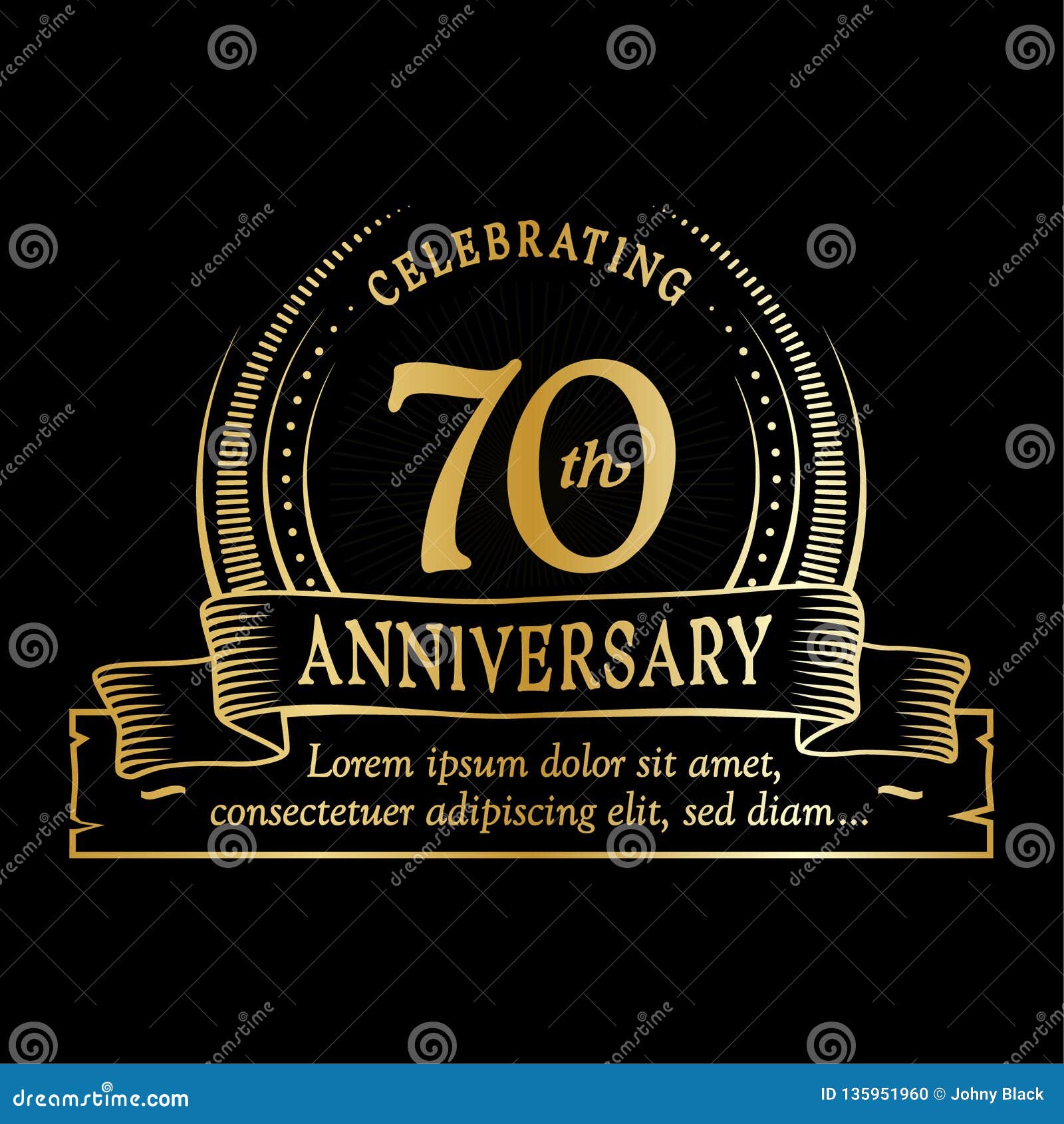 70th Anniversary Design Template. 70 Years Logo. Seventy Years Vector ...