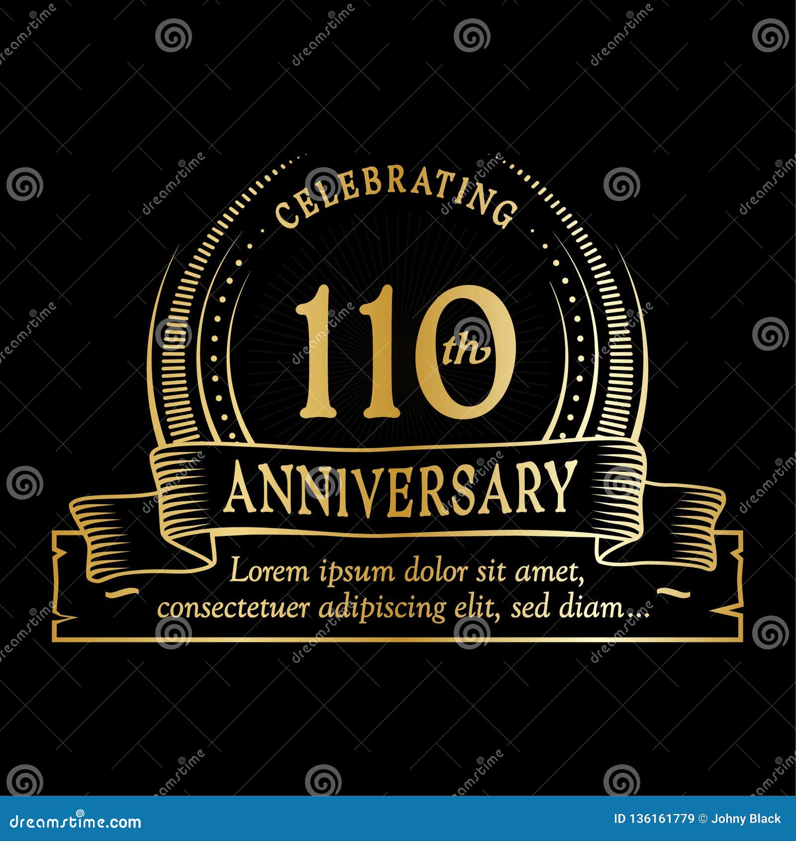 110th Anniversary Design Template. 110 Years Logo. 110 Years Vector and ...