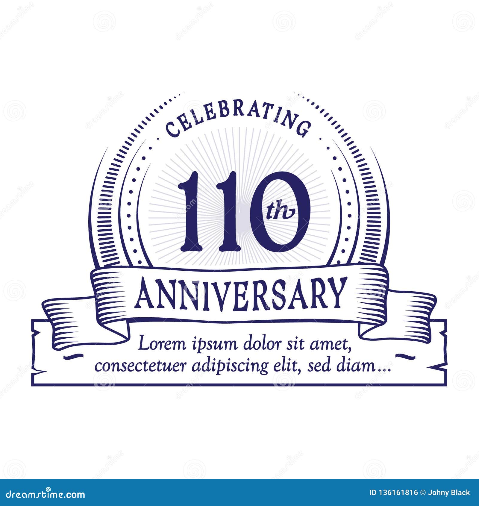 110th Anniversary Design Template. 110 Years Logo. 110 Years Vector and ...