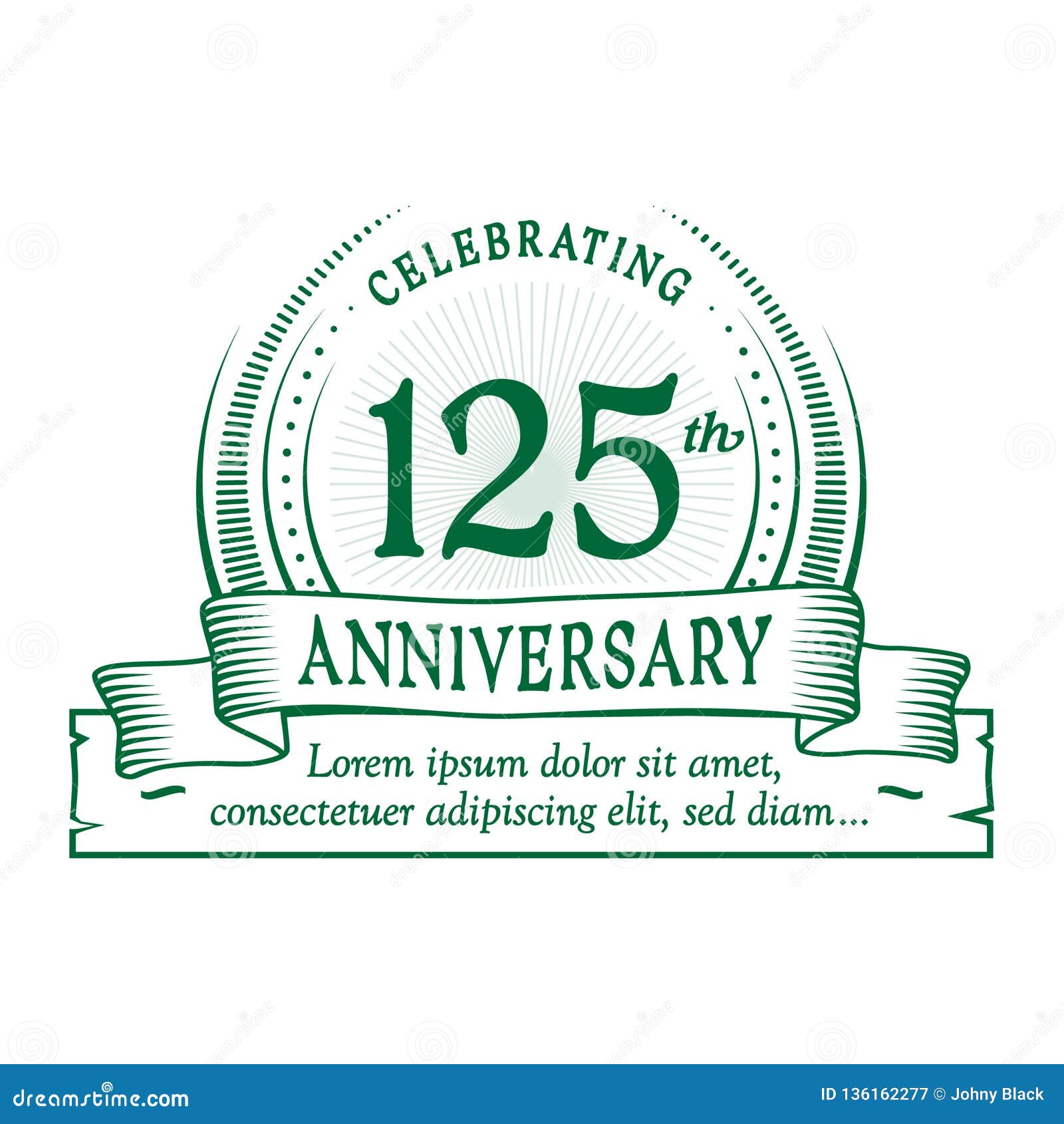 125th Anniversary Design Template. 125 Years Logo. 125 Years Vector And ...
