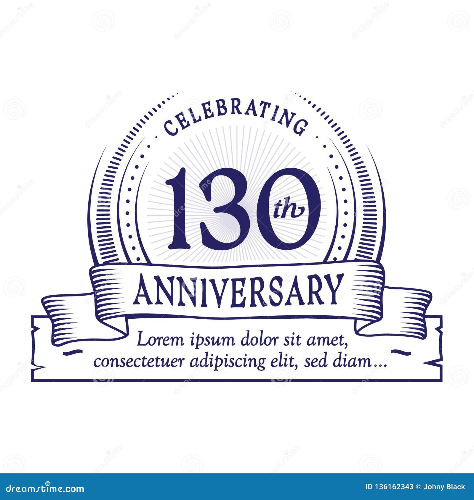 130th Anniversary Design Template. 130 Years Logo. 130 Years Vector and ...