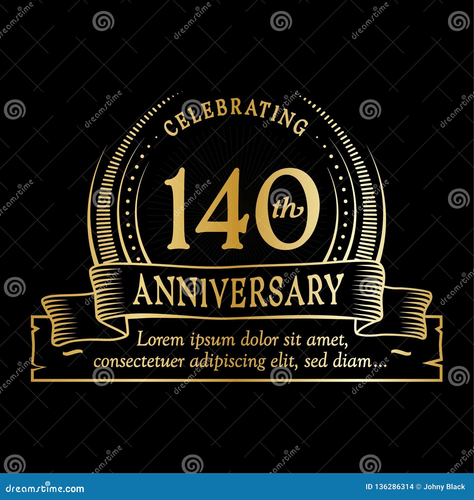 140th Anniversary Design Template. 140 Years Logo. 140 Years Vector and ...
