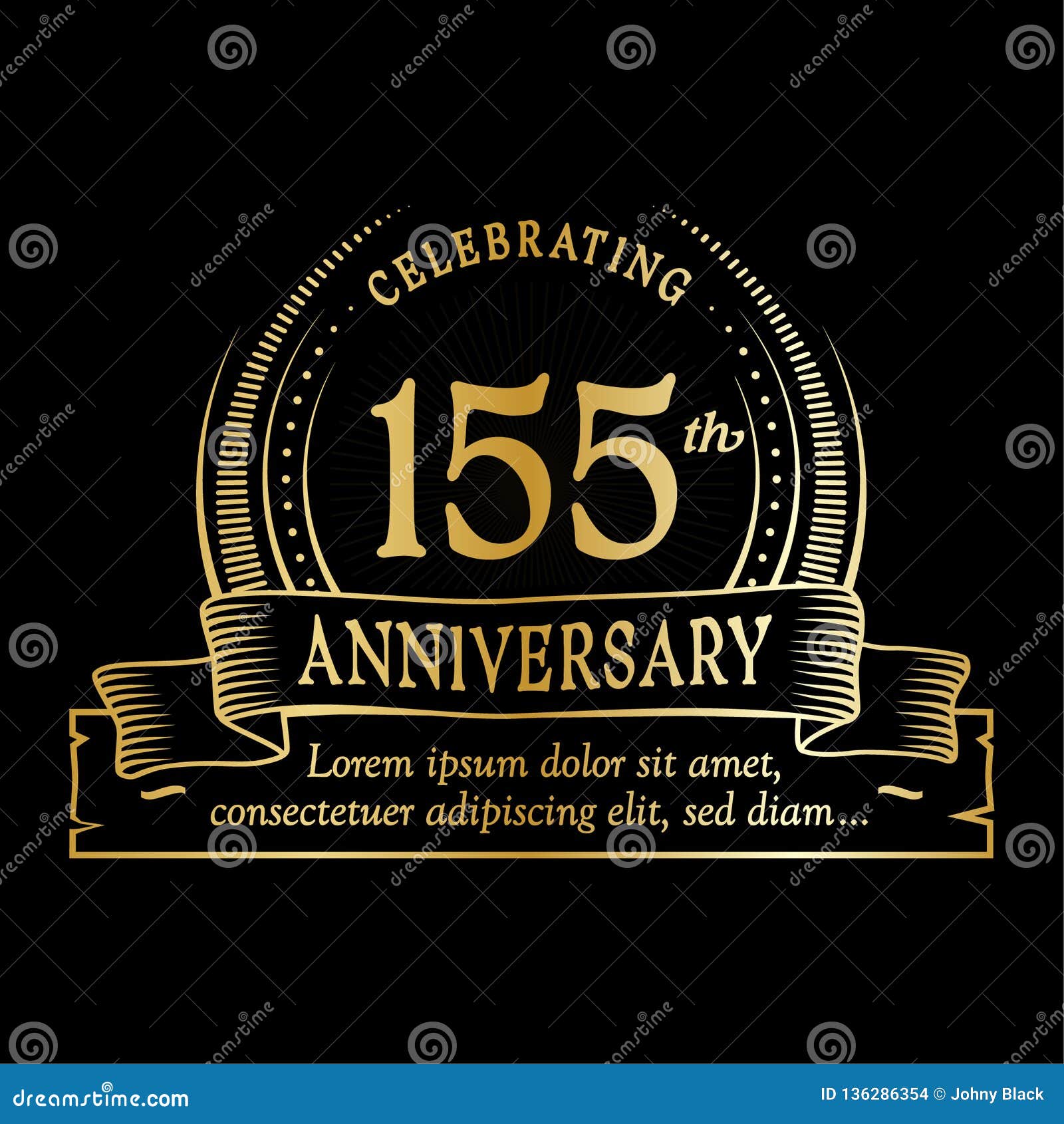 155th Anniversary Design Template. 155 Years Logo. 155 Years Vector and ...